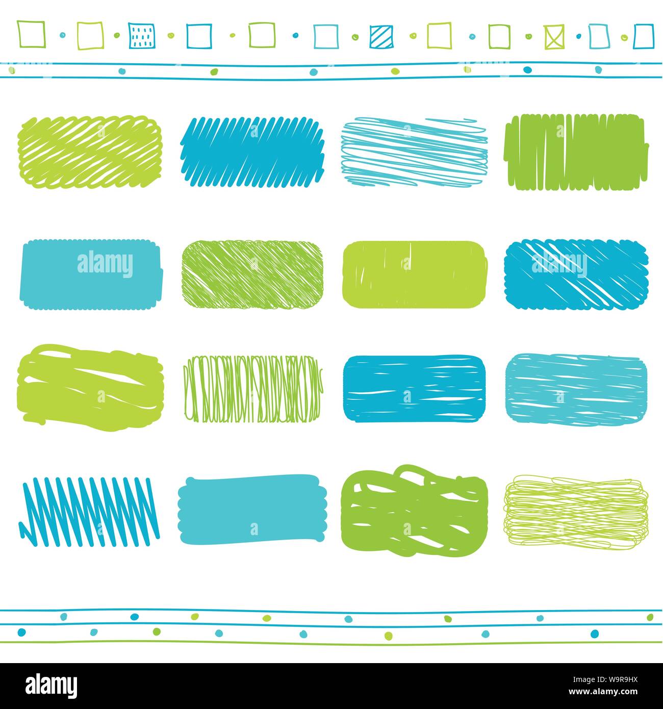 Vector collection of retro scribbled lines with hand drawn style of ...