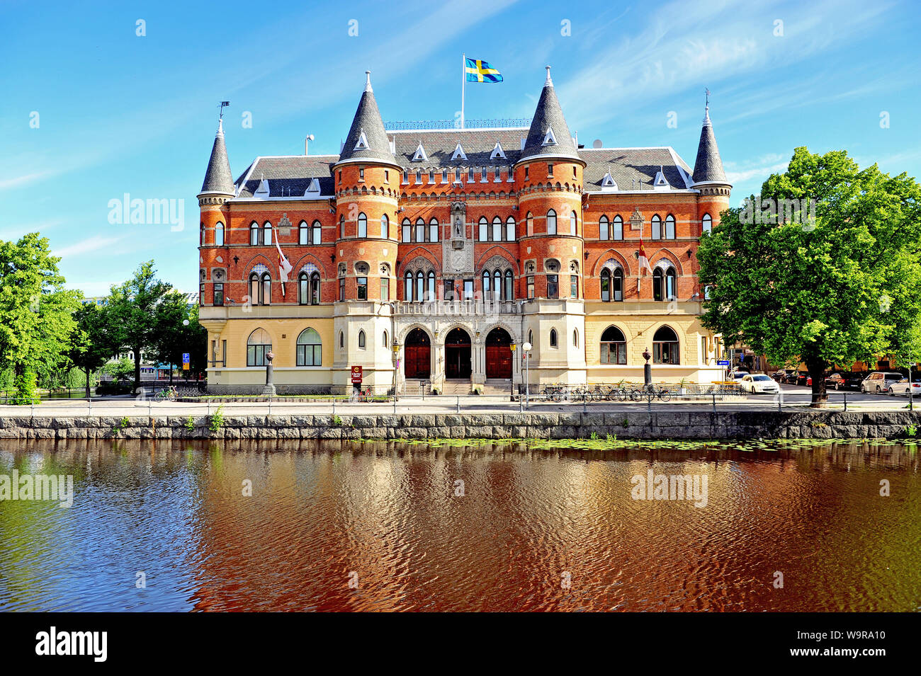 Orebro, Sweden - June 23, 2019: Facade of historical building by the ...