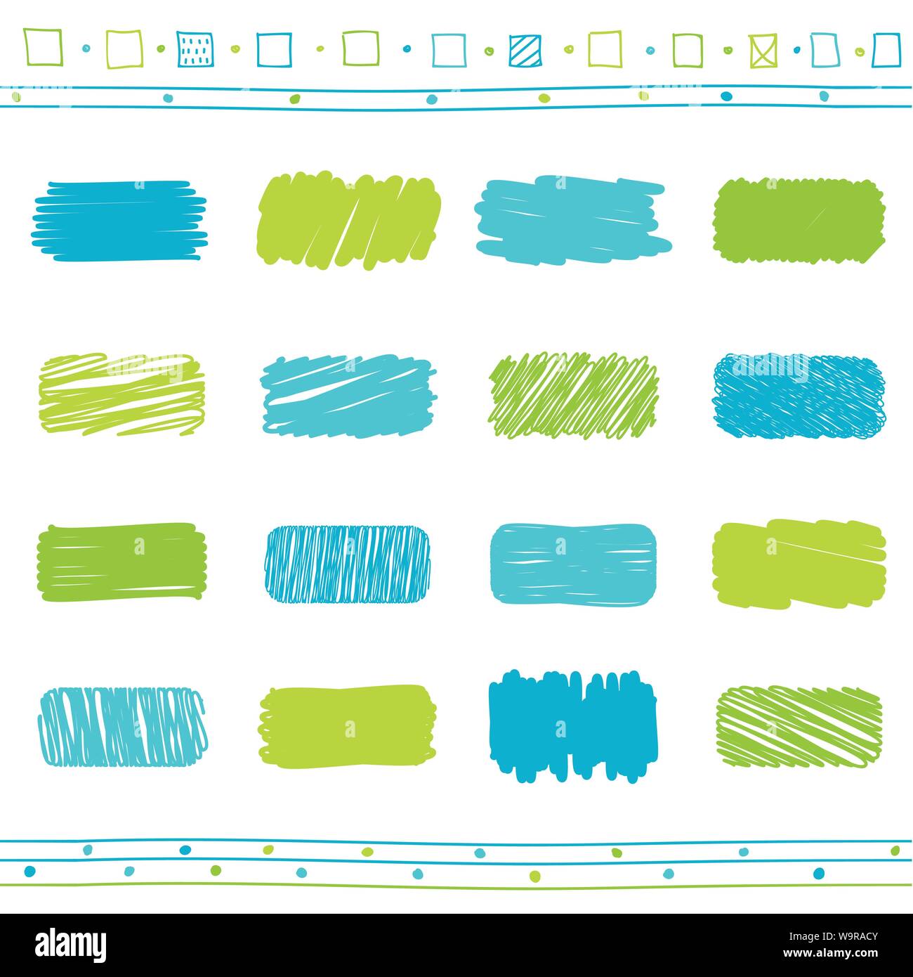 Vector collection of retro scribbled lines with hand drawn style of ...