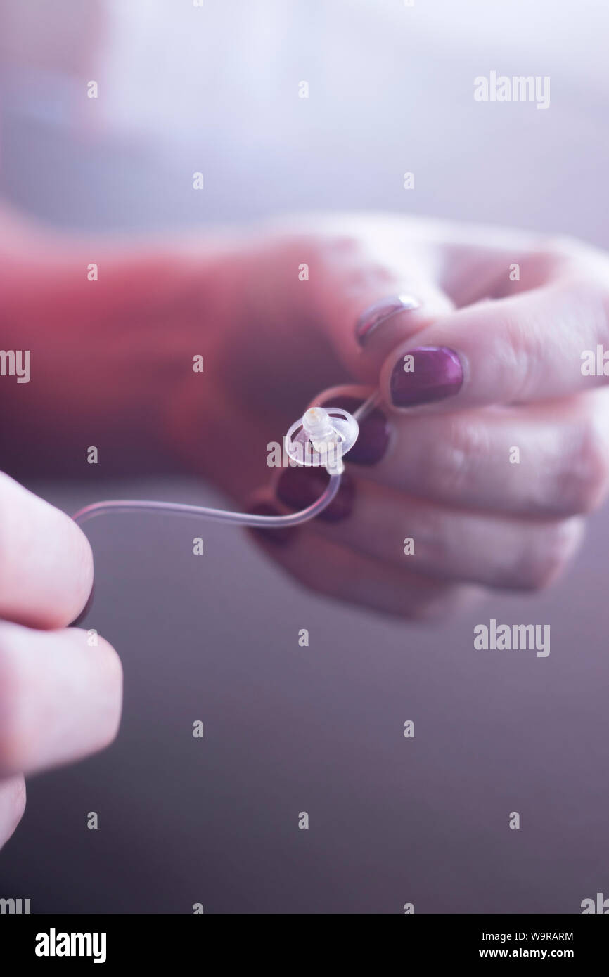 Digital modern technology for deaf people micro hearing aid Stock Photo ...