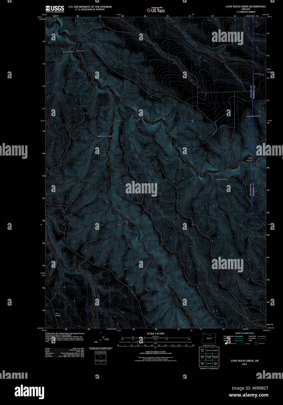 Map of lone oregon hi-res stock photography and images - Alamy