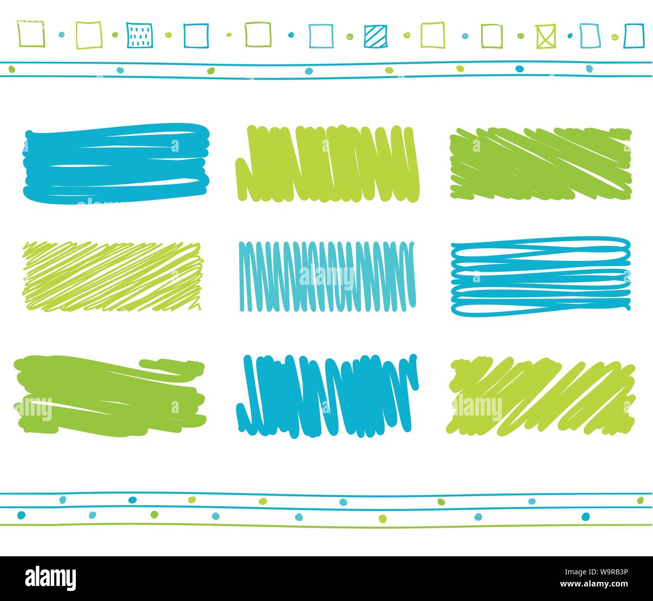 Vector collection of retro scribbled lines with hand drawn style of ...