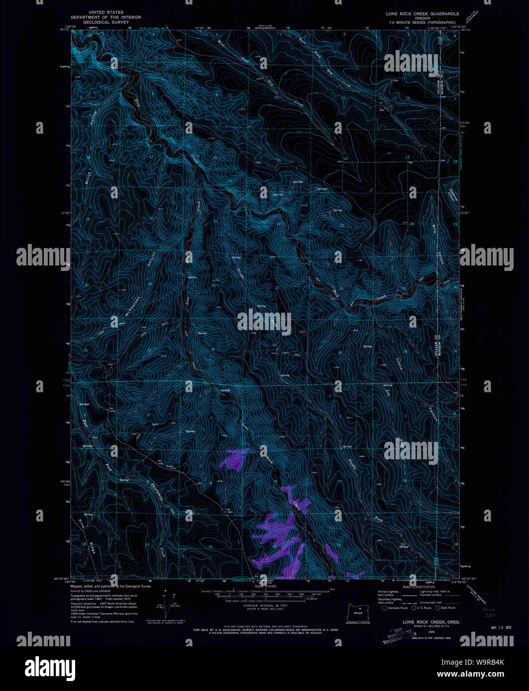 Map of lone oregon hi-res stock photography and images - Alamy