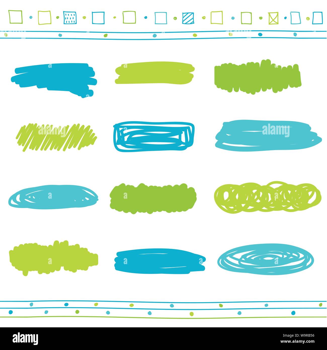 Vector collection of retro scribbled lines with hand drawn style of ...