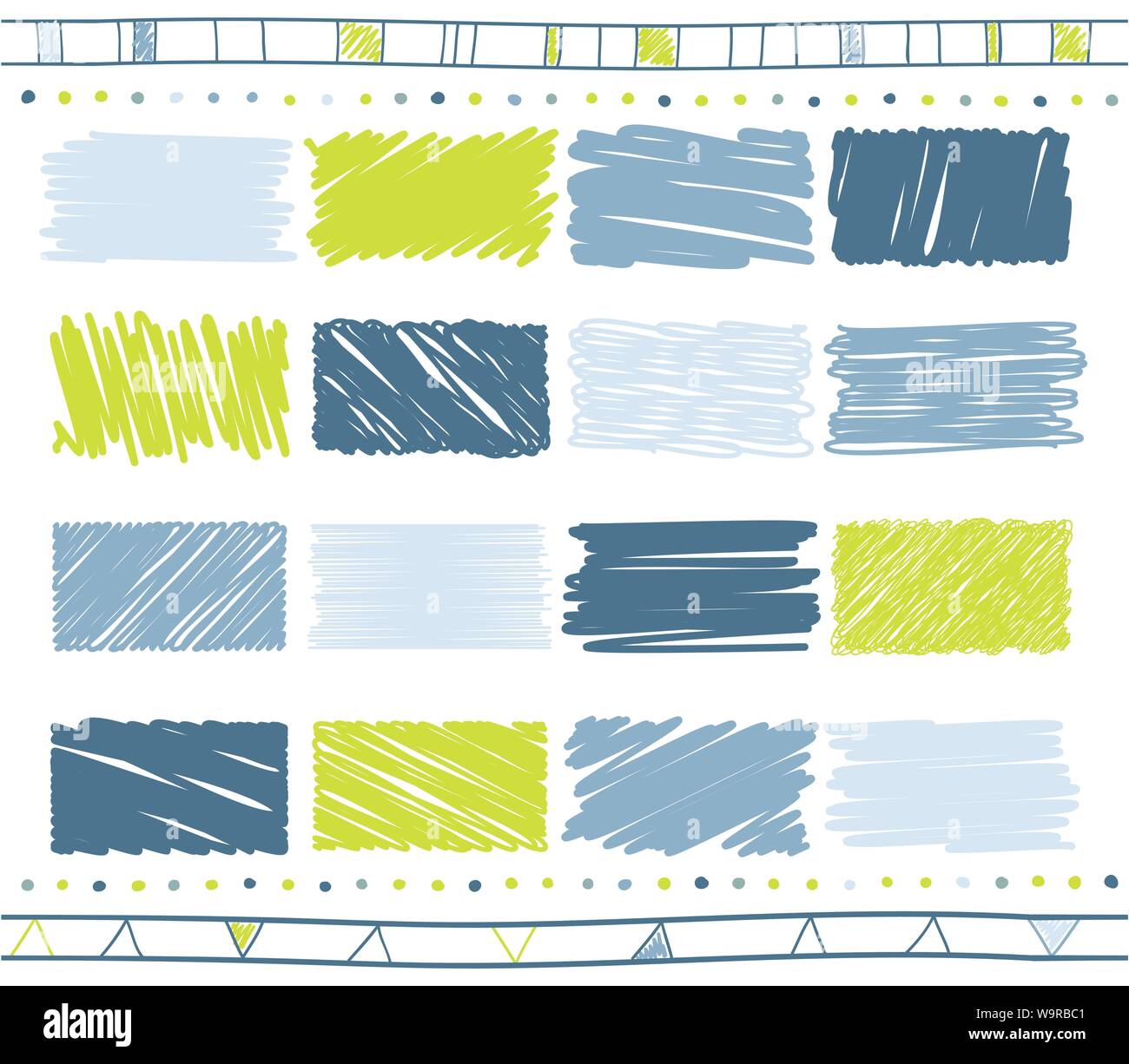 Vector collection of retro scribbled lines with hand drawn style of ...