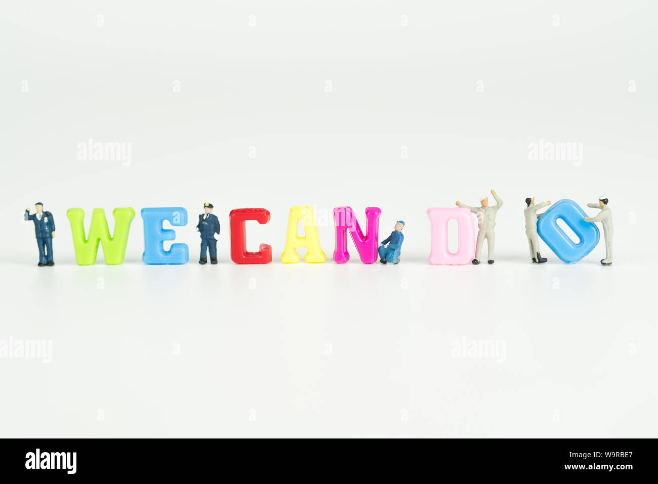 text WE CAN DO colorful word on white background Stock Photo - Alamy