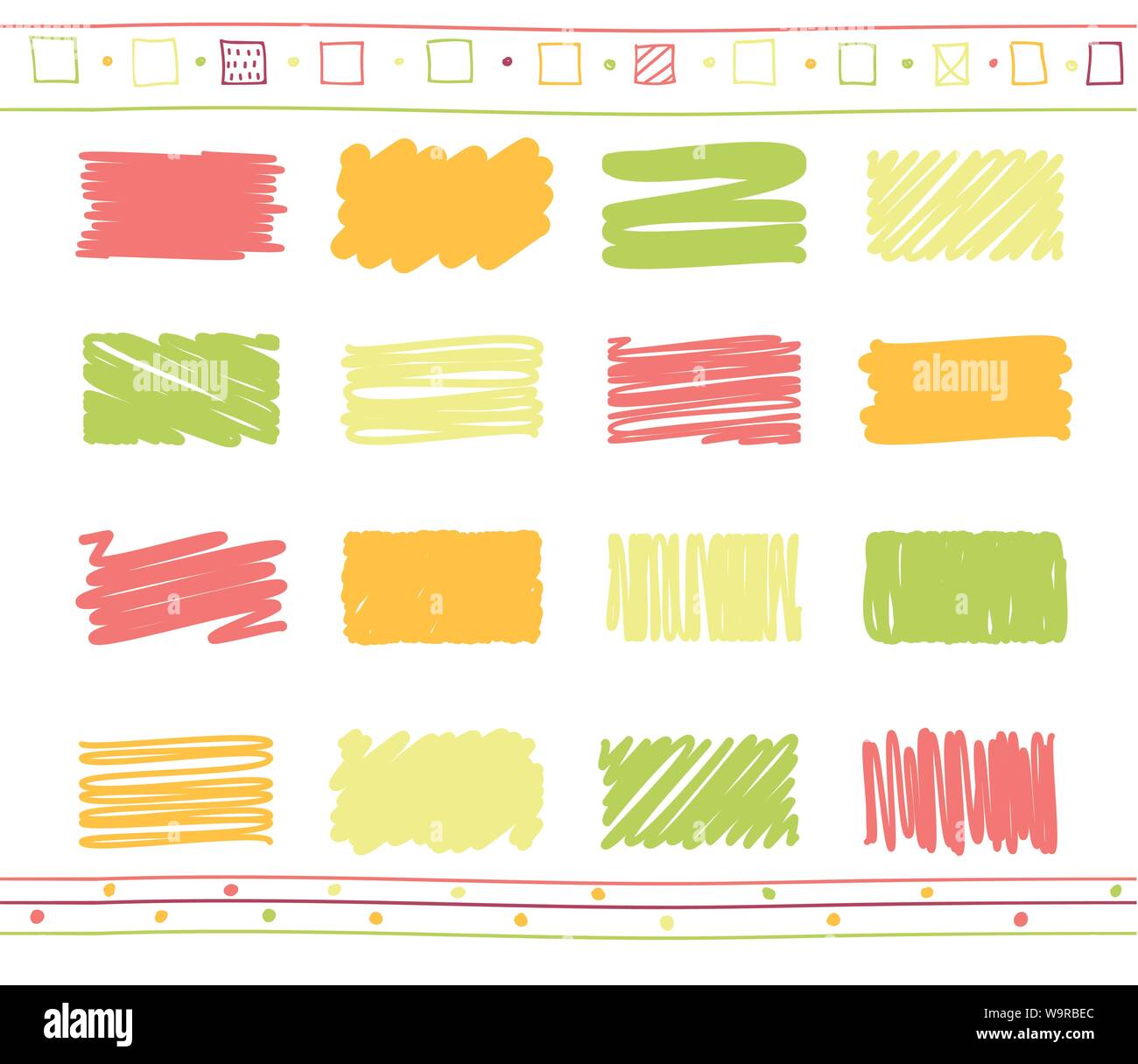 Vector collection of retro scribbled lines with hand drawn style of ...