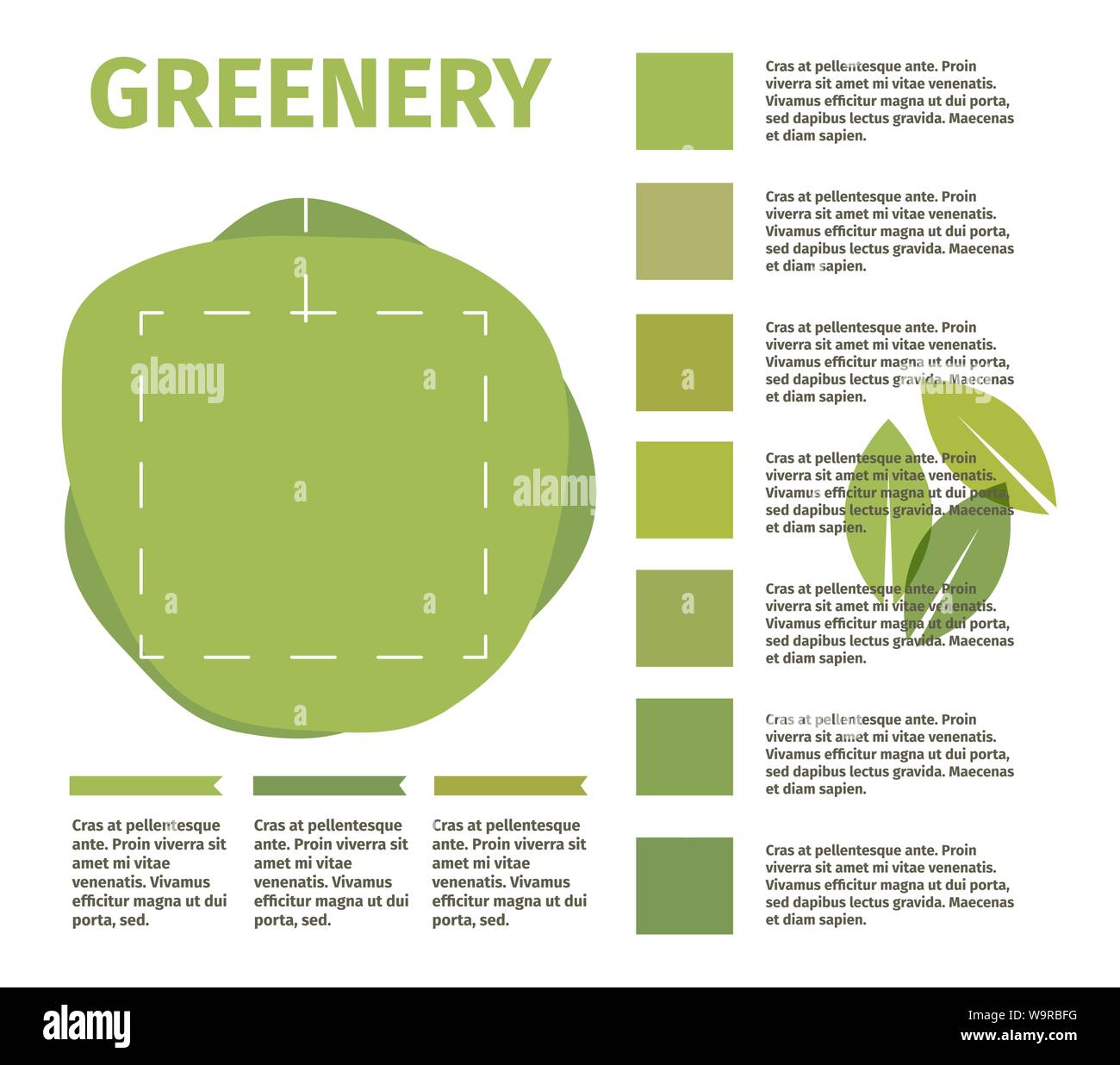 Color of the year . Greenery beautiful trendy infographic. Vector ...