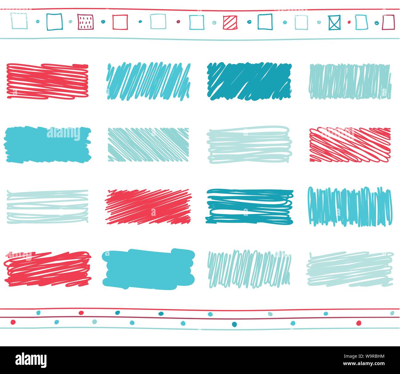 Vector collection of retro scribbled lines with hand drawn style of ...