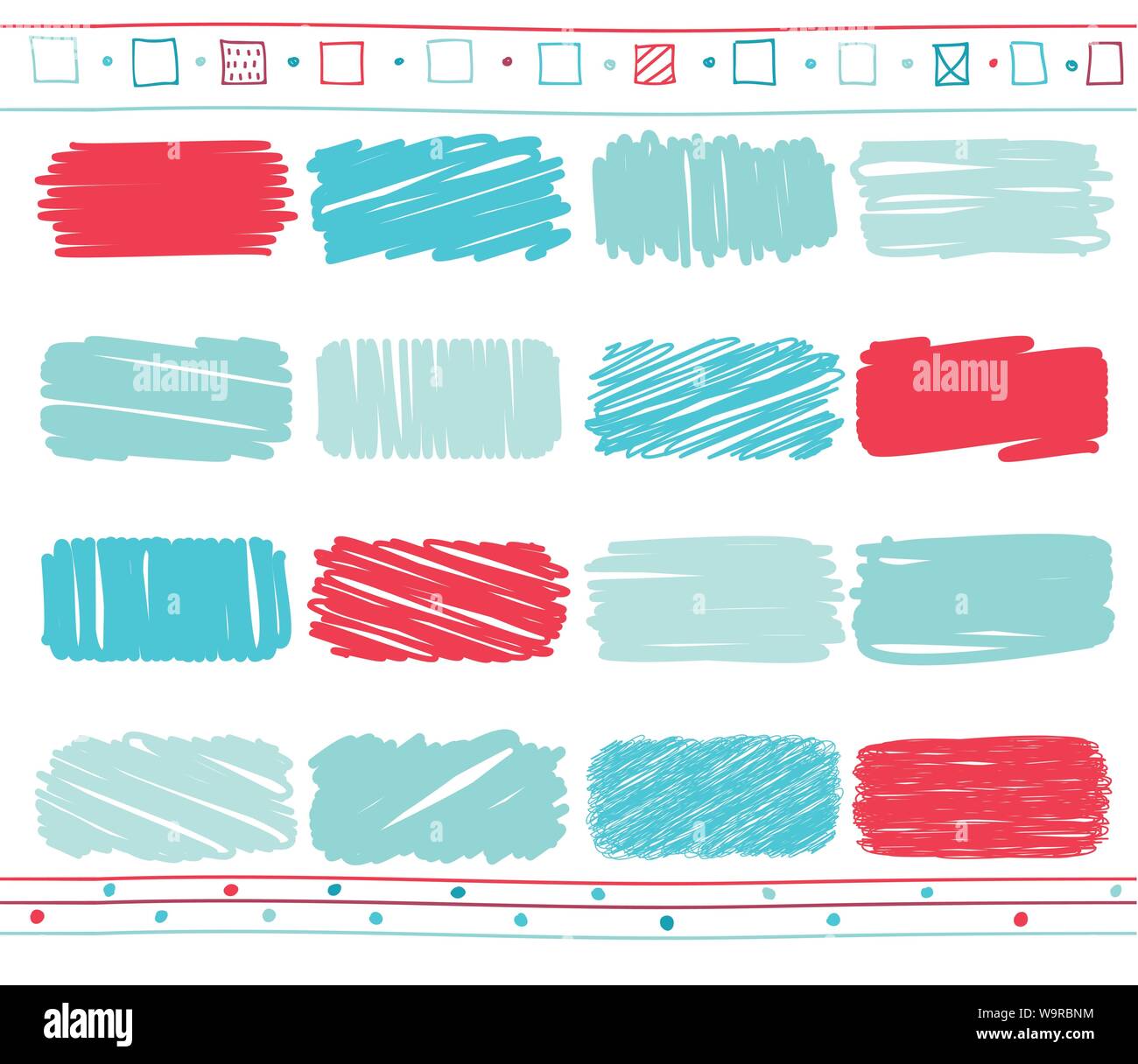 Vector collection of retro scribbled lines with hand drawn style of ...