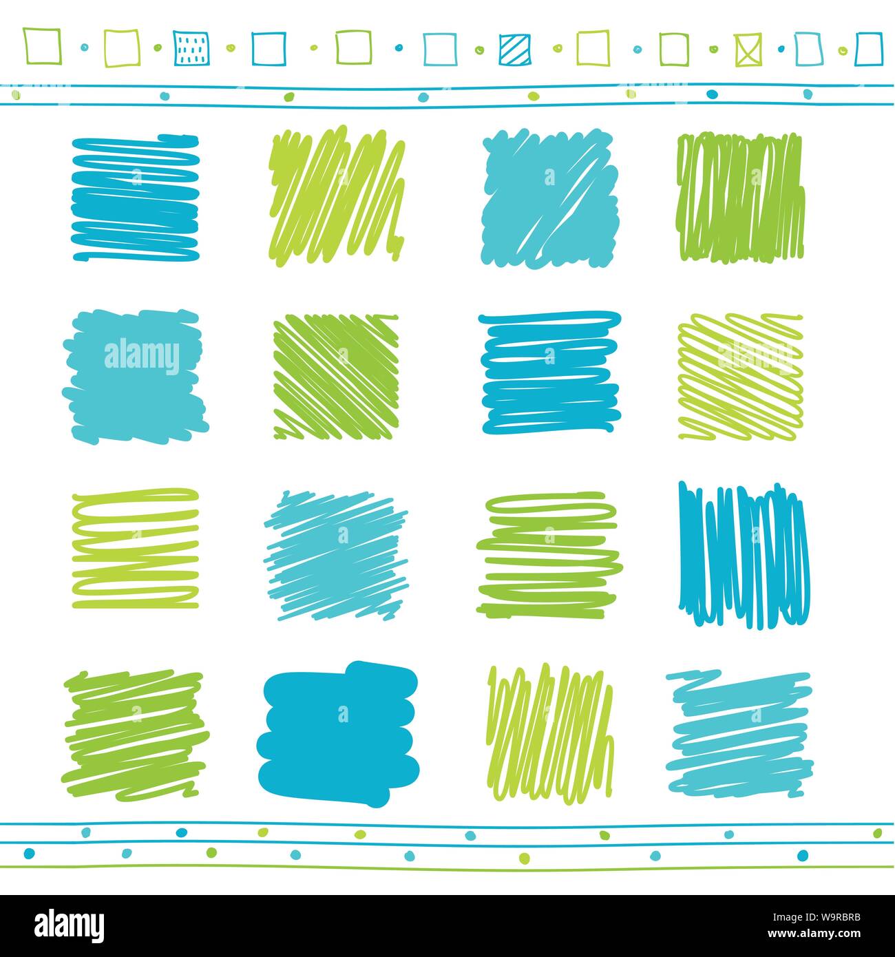 Vector collection of retro scribbled lines with hand drawn style of ...