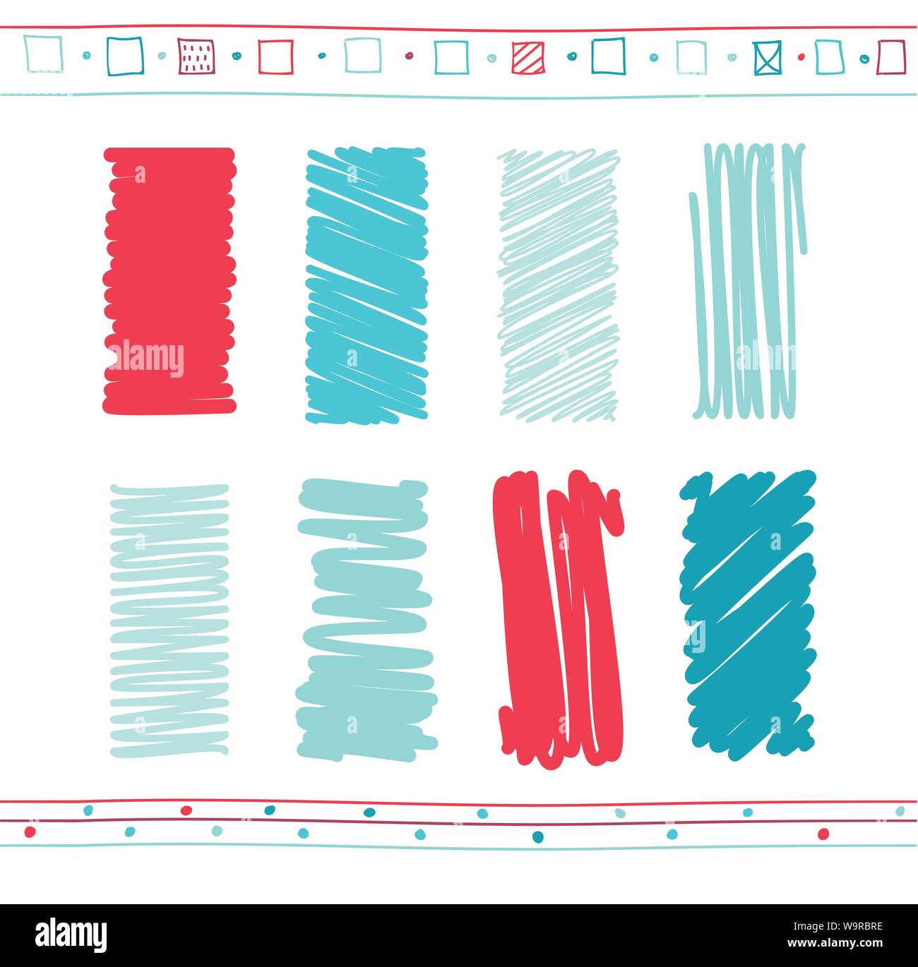 Vector collection of retro scribbled lines with hand drawn style of ...