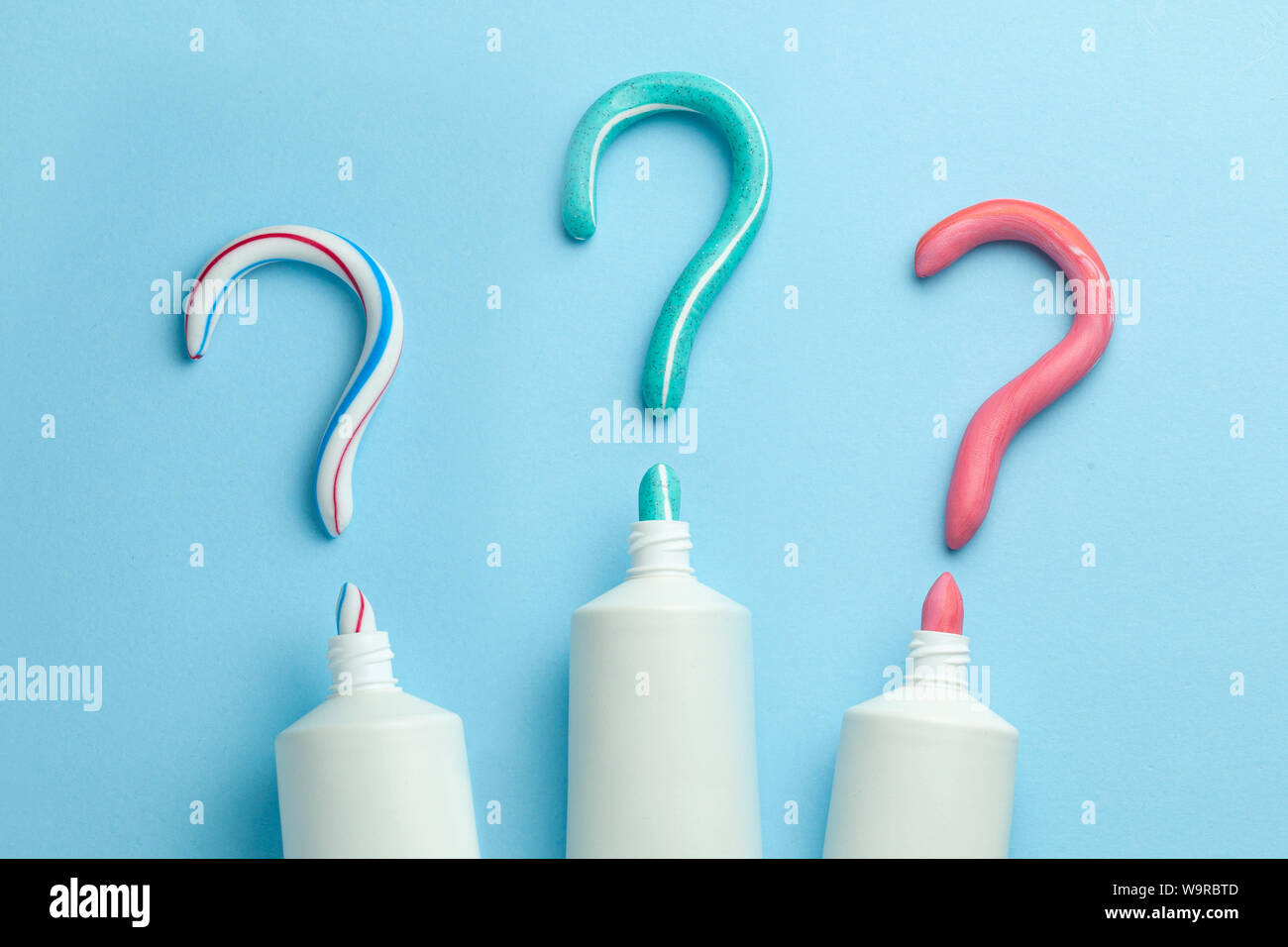 Question mark from toothpaste. Concept of choosing good toothpaste for ...