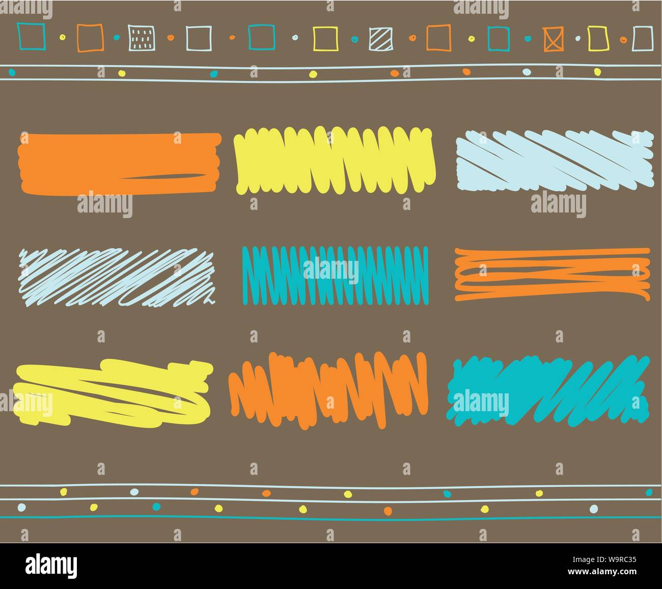 Vector collection of retro scribbled lines with hand drawn style of ...