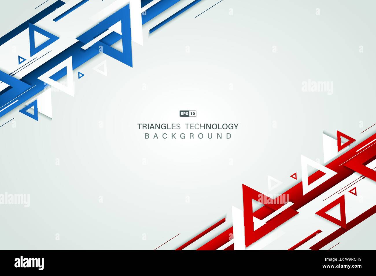 Abstract blue red technology color of triangle concept template design ...
