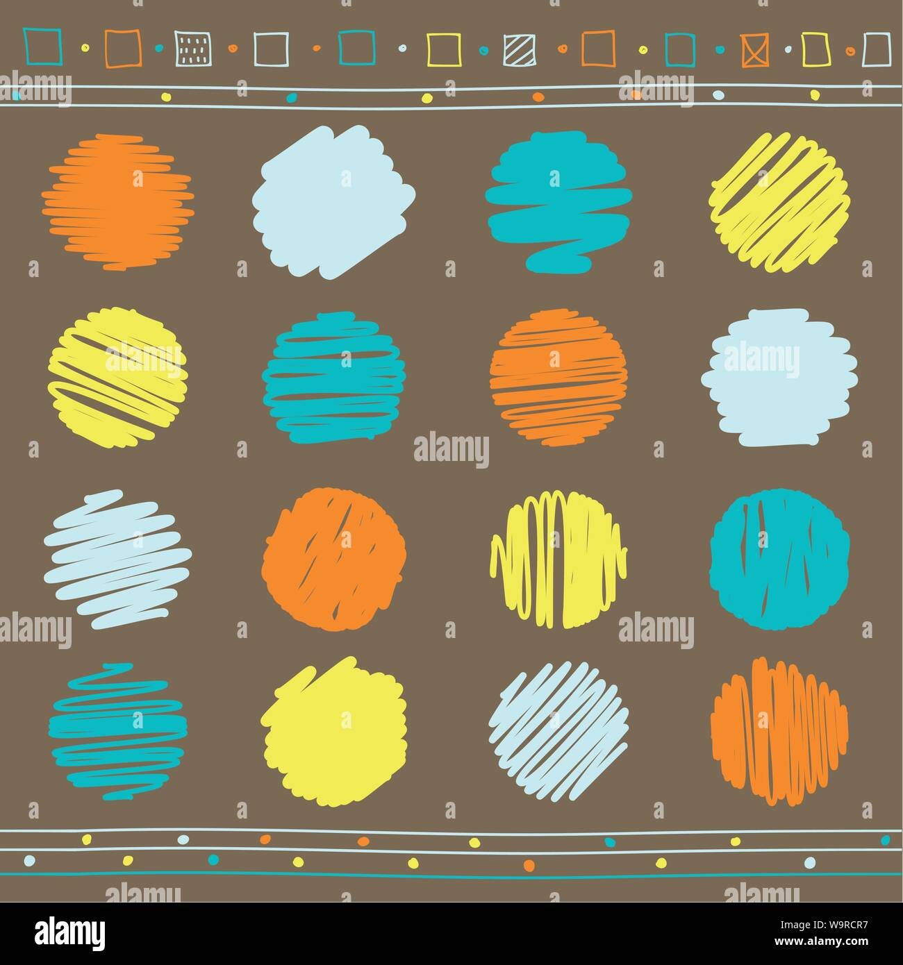 Vector collection of retro scribbled lines with hand drawn style of ...