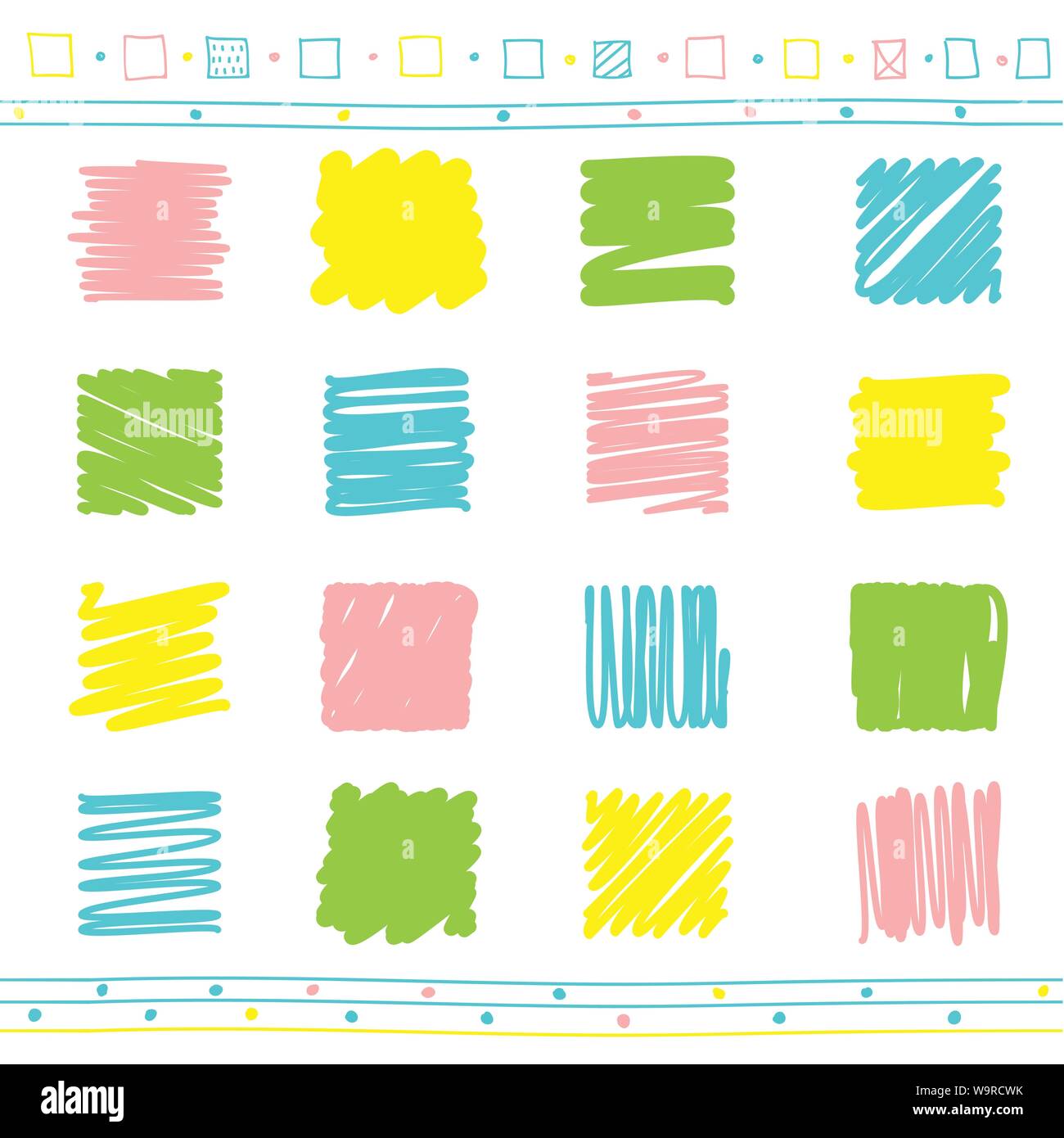 Vector collection of retro scribbled lines with hand drawn style of ...