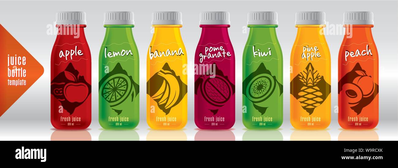 Ready design vector juice, fruit bottle set Stock Vector Image & Art ...