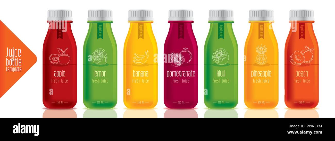 Ready design vector juice, fruit bottle set Stock Vector Image & Art ...