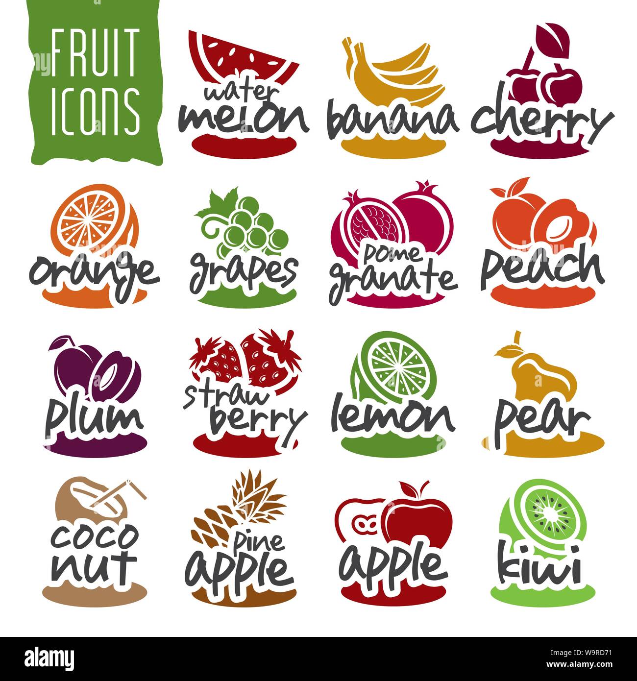 Ready design vector fruit icon set Stock Vector Image & Art - Alamy