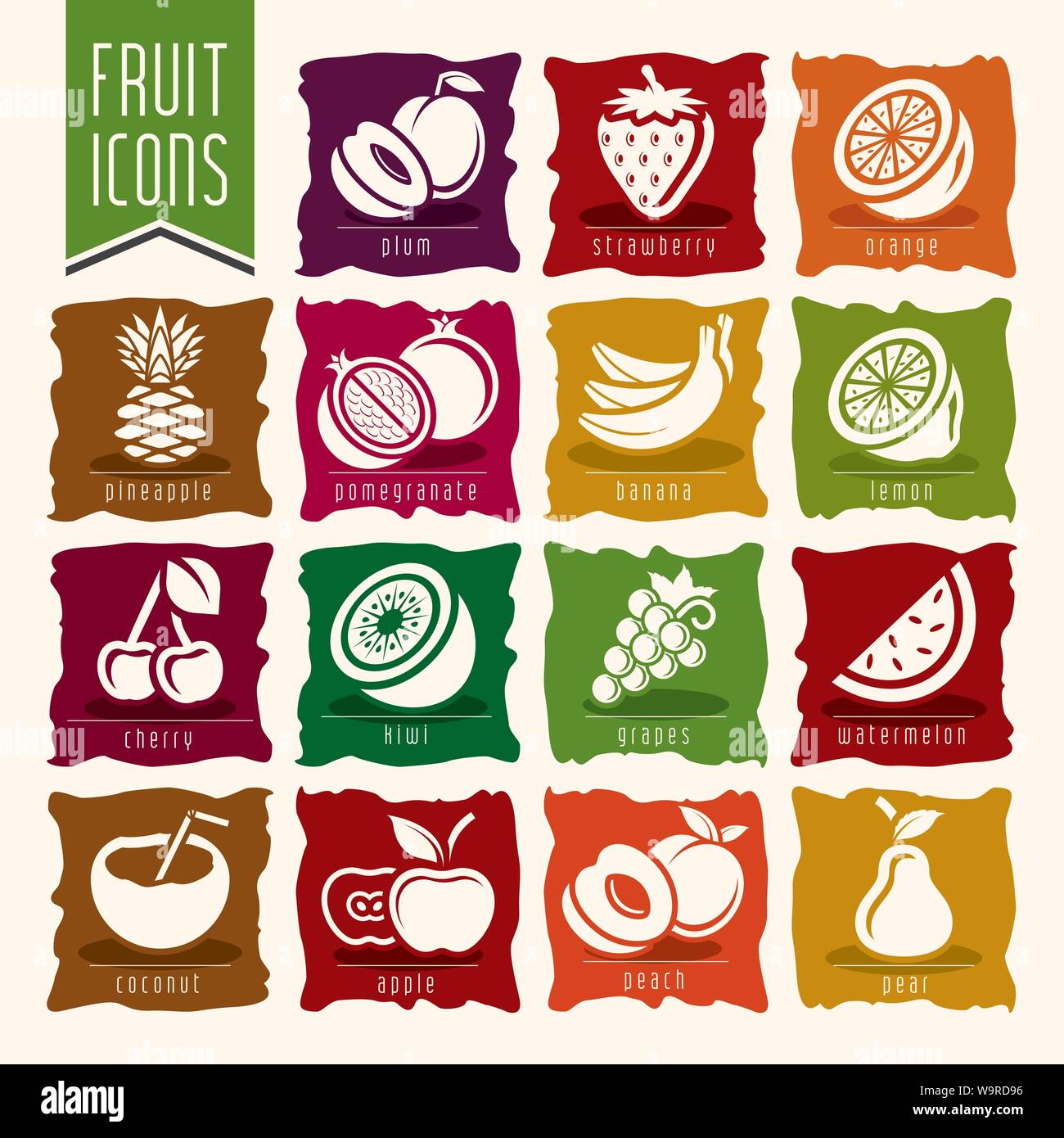 Ready design vector fruit icon set Stock Vector Image & Art - Alamy