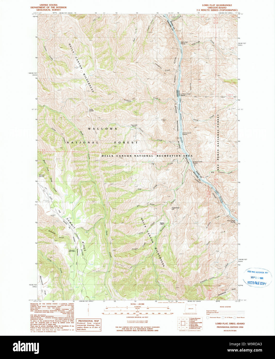 USGS Topo Map Oregon Lord Flat 280584 1990 24000 Restoration Stock ...