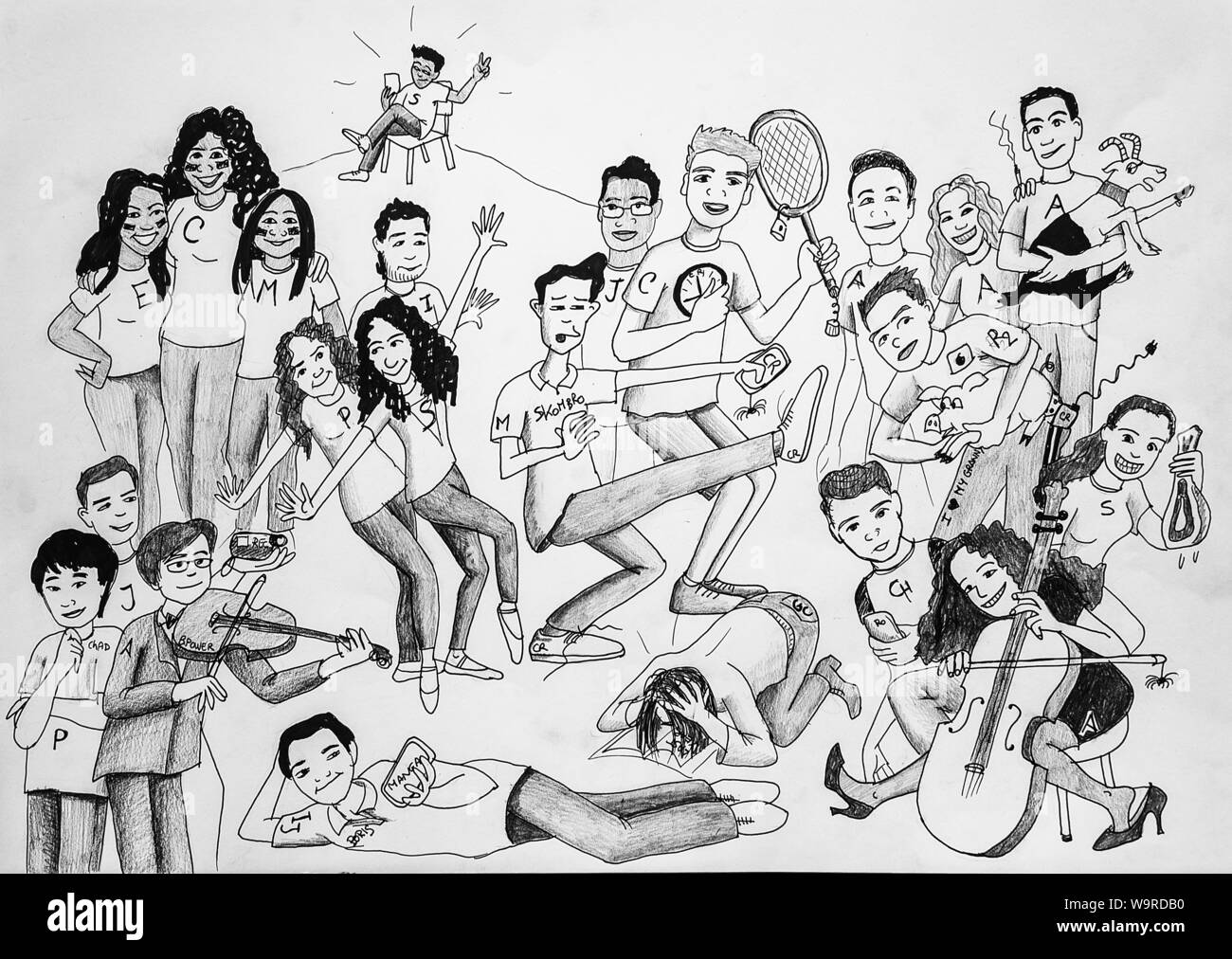 Group adolescents drawing hi-res stock photography and images - Alamy