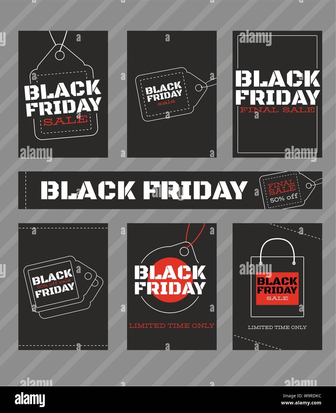 Black Friday sale horizontal and vertical banners set. Promotion ...
