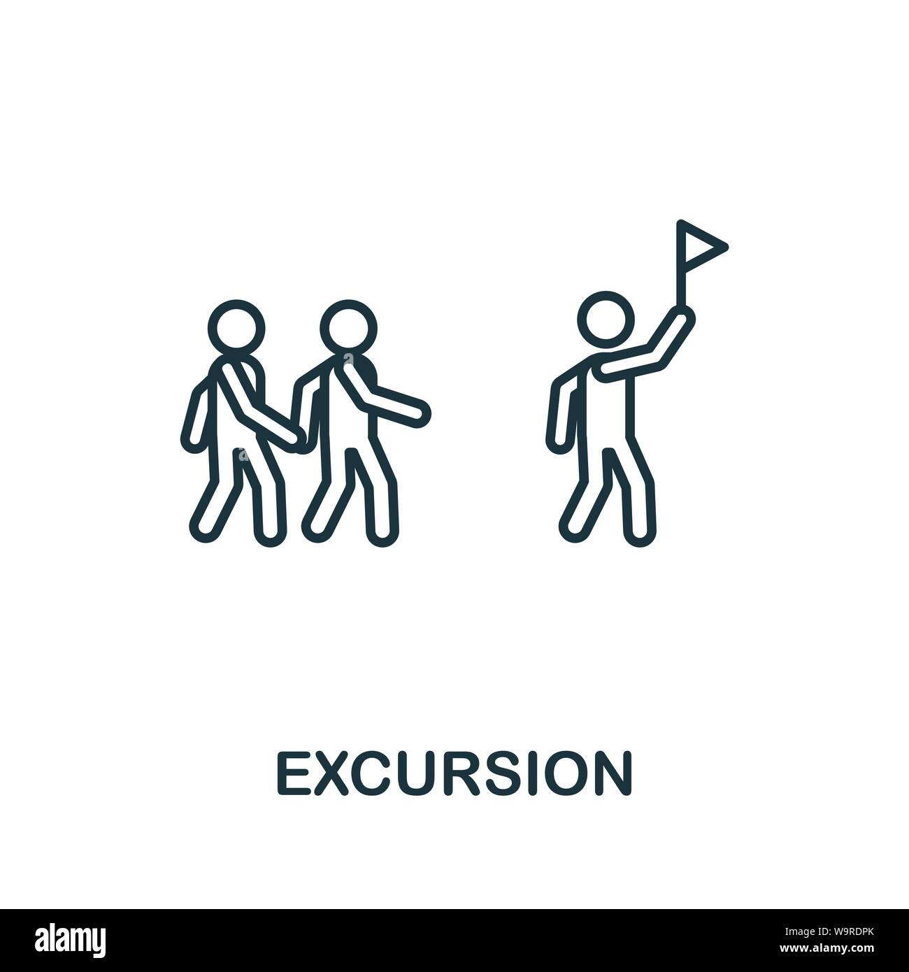 Excursion outline icon. Thin line concept element from tourism icons ...