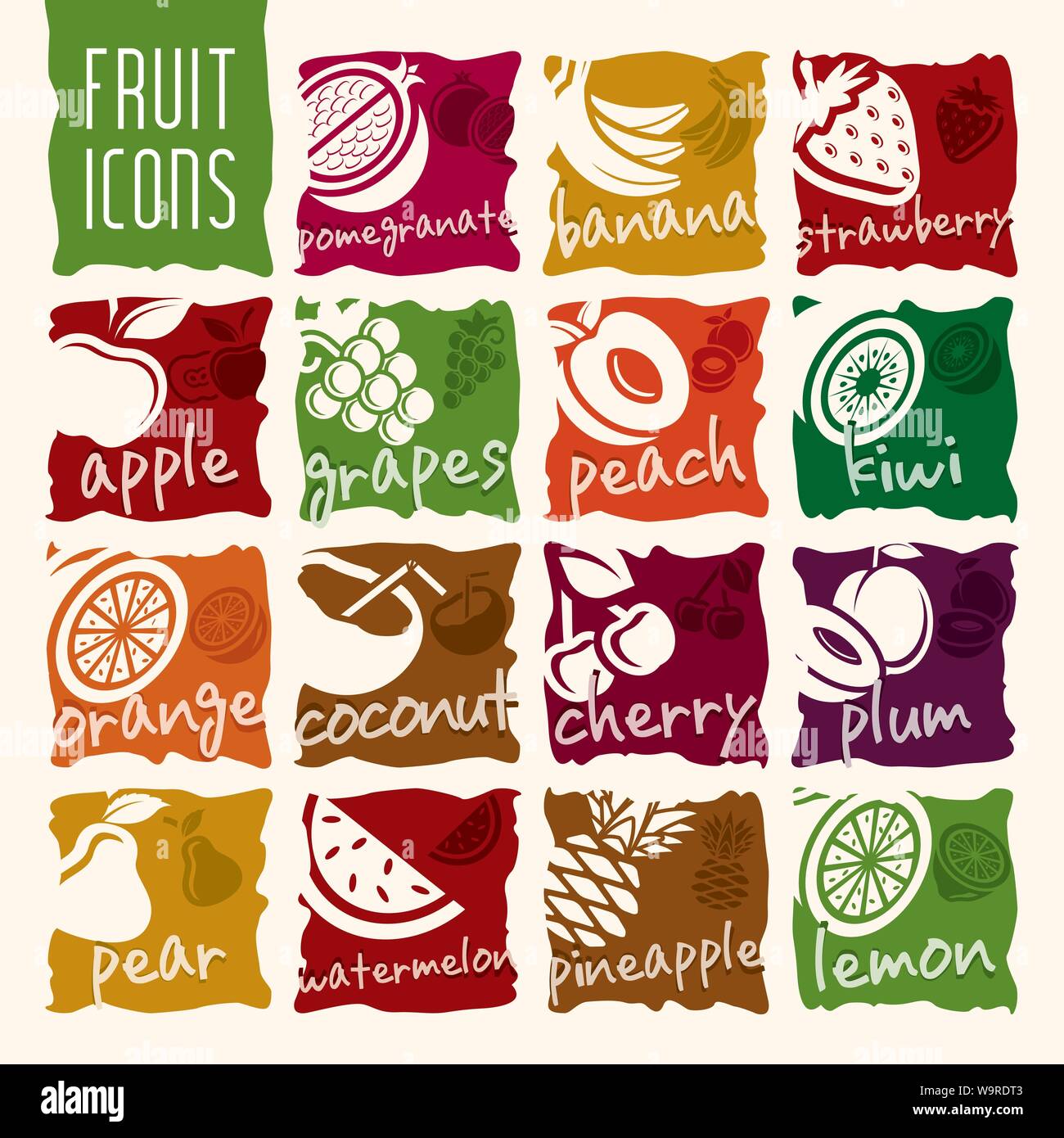 Ready design vector fruit icon set Stock Vector Image & Art - Alamy