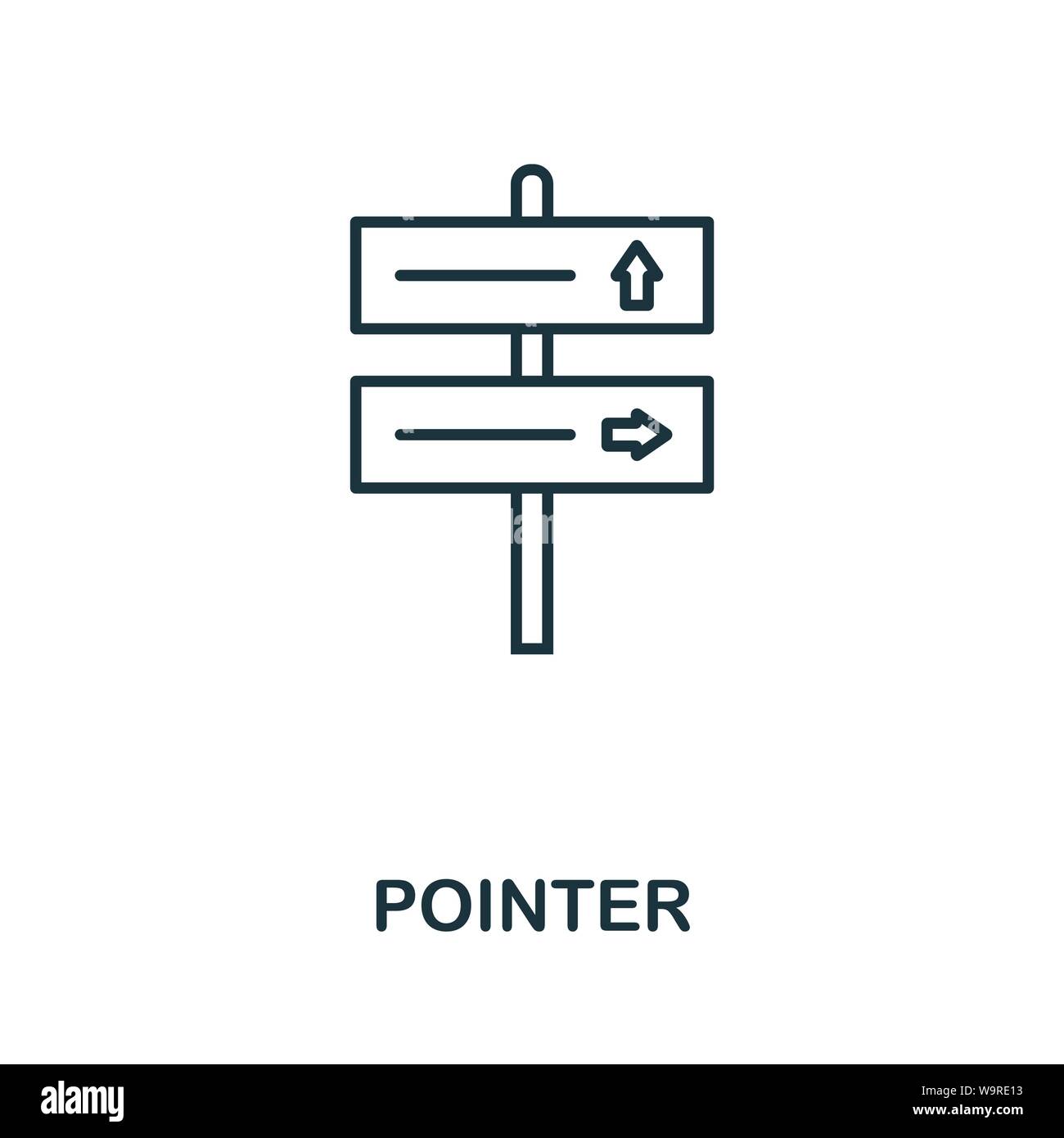 Pointer outline icon. Thin line concept element from tourism icons ...