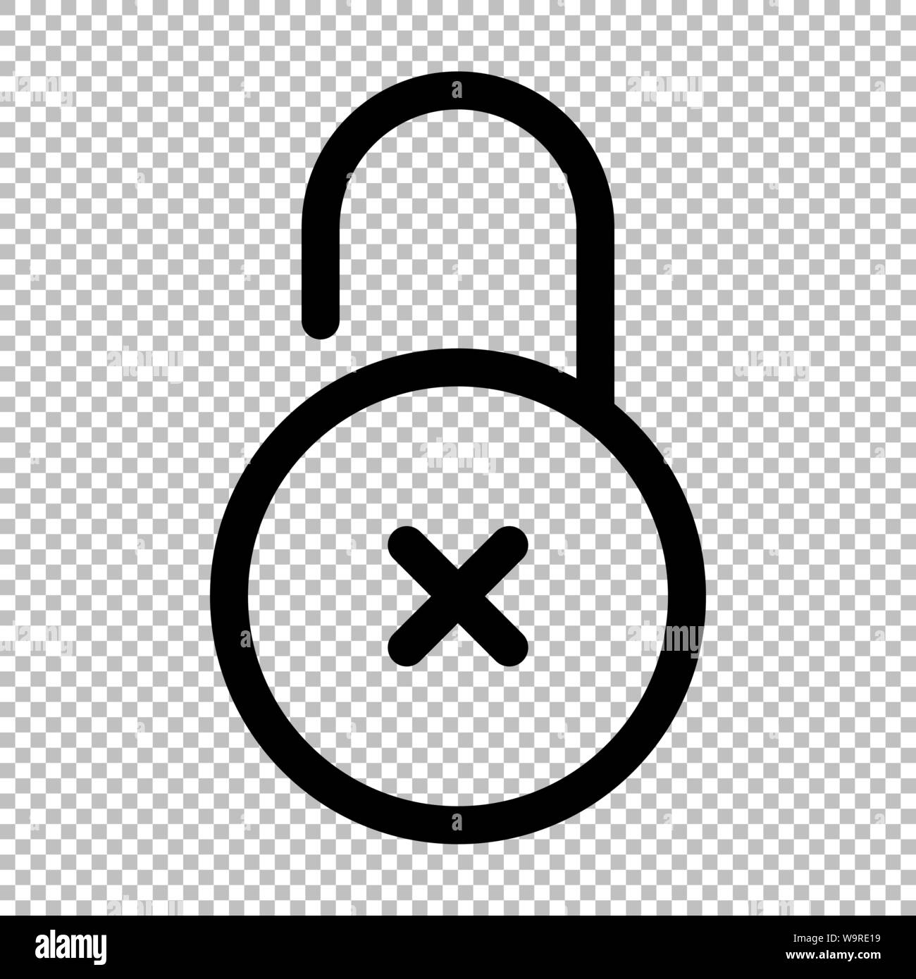 Lock icon flat style isolated on transparent background, Security ...