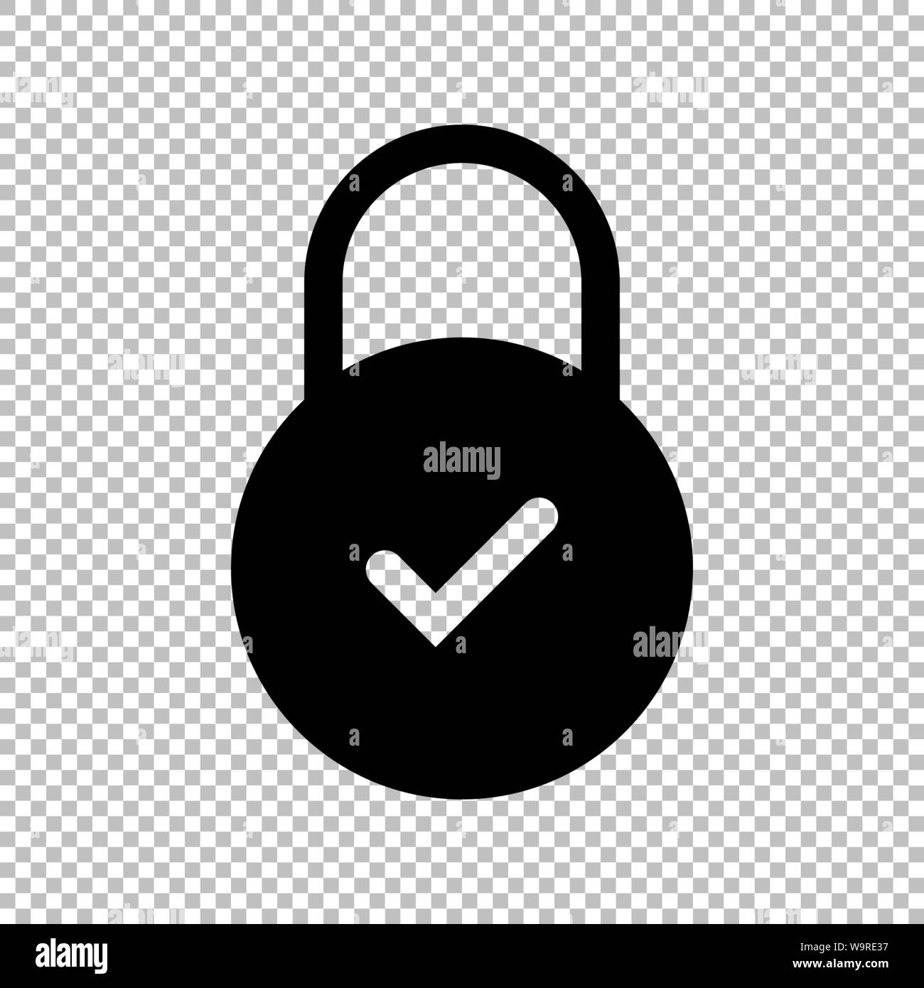 Lock icon flat style isolated on transparent background, Security ...