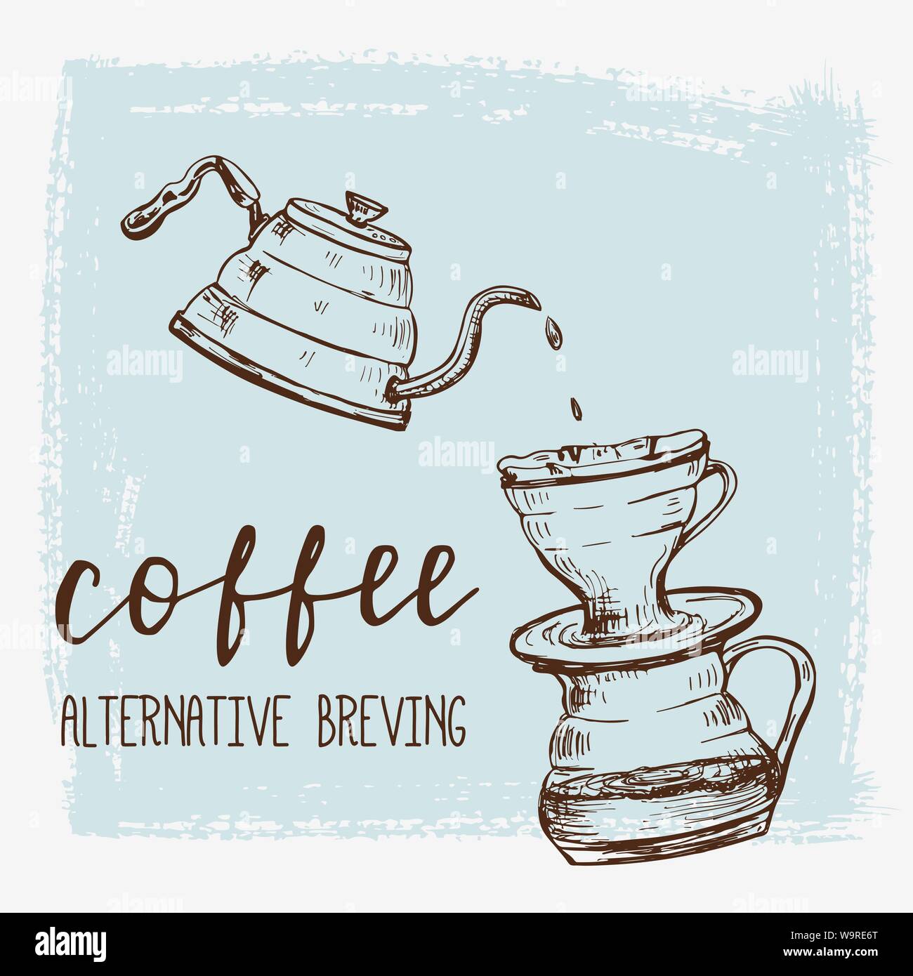 Coffee brewing methods design Stock Vector Images - Alamy