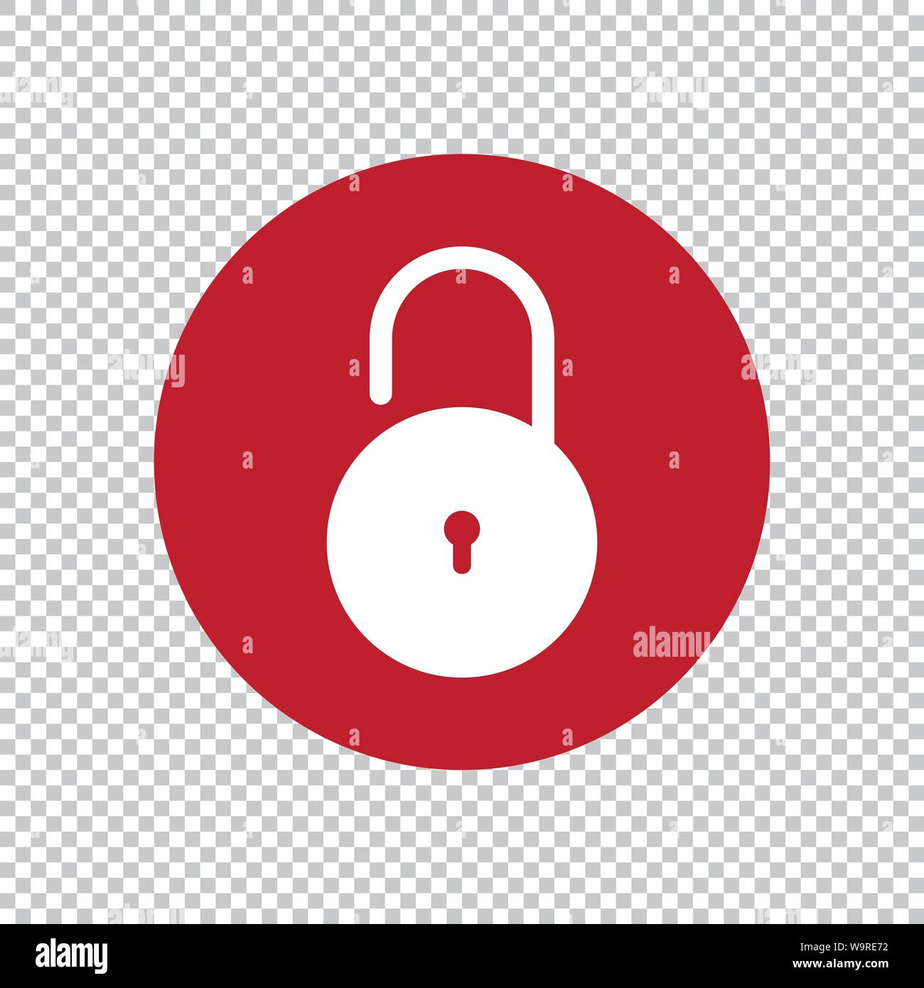 Lock icon flat style isolated on transparent background, Security ...