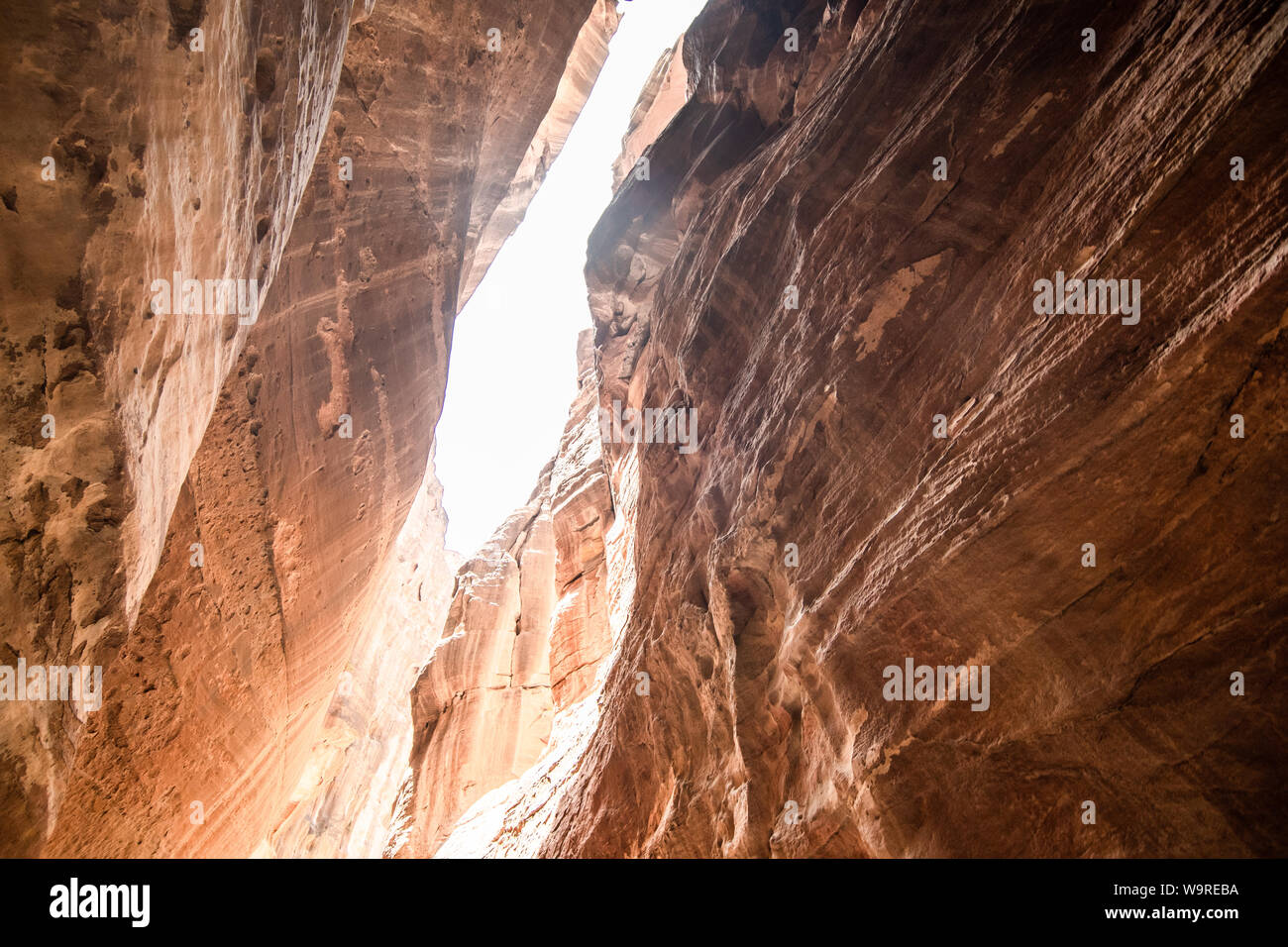 The Siq, the narrow canyon that serves as the entrance passage to the ...
