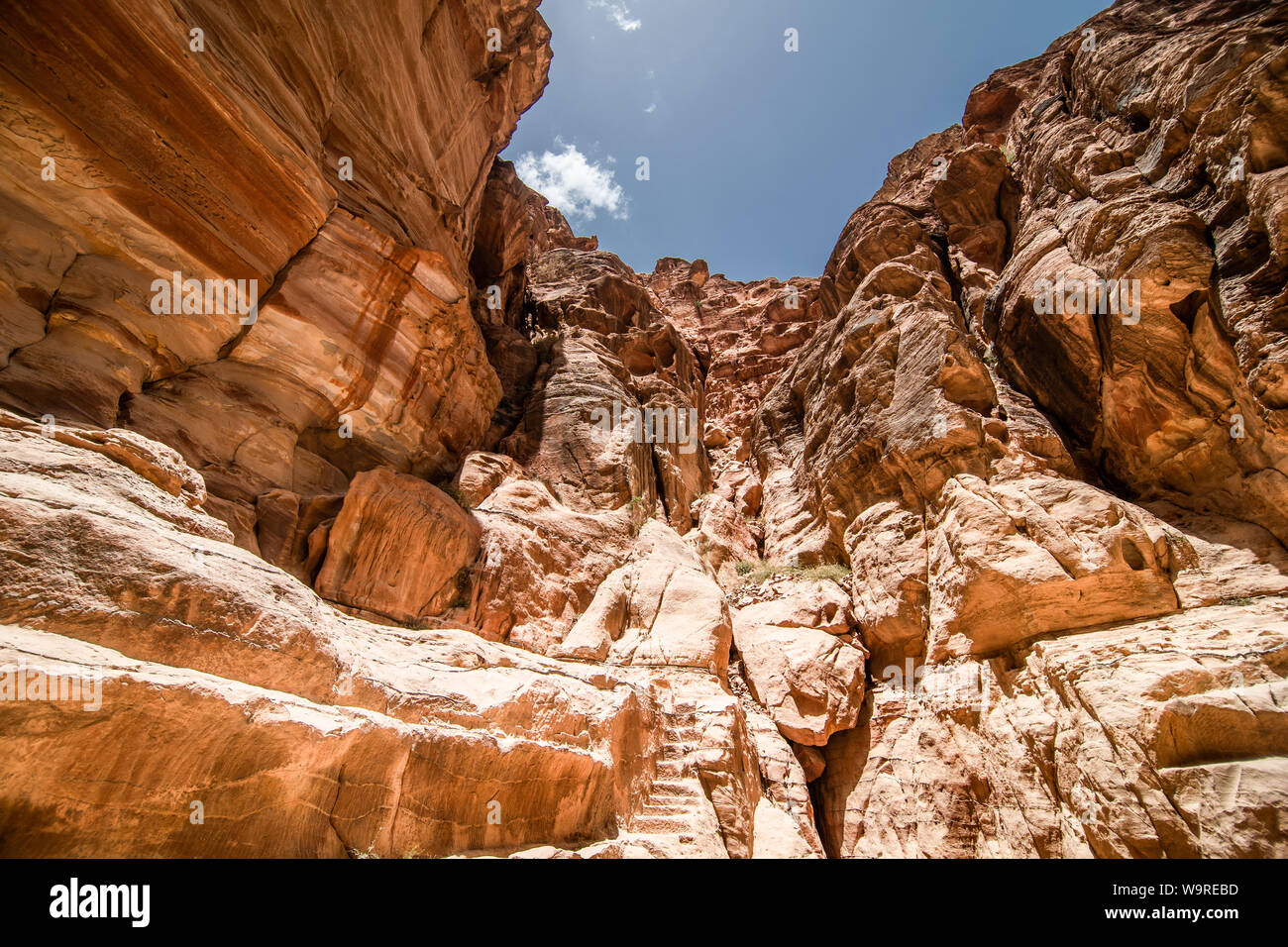 The Siq, the narrow canyon that serves as the entrance passage to the ...