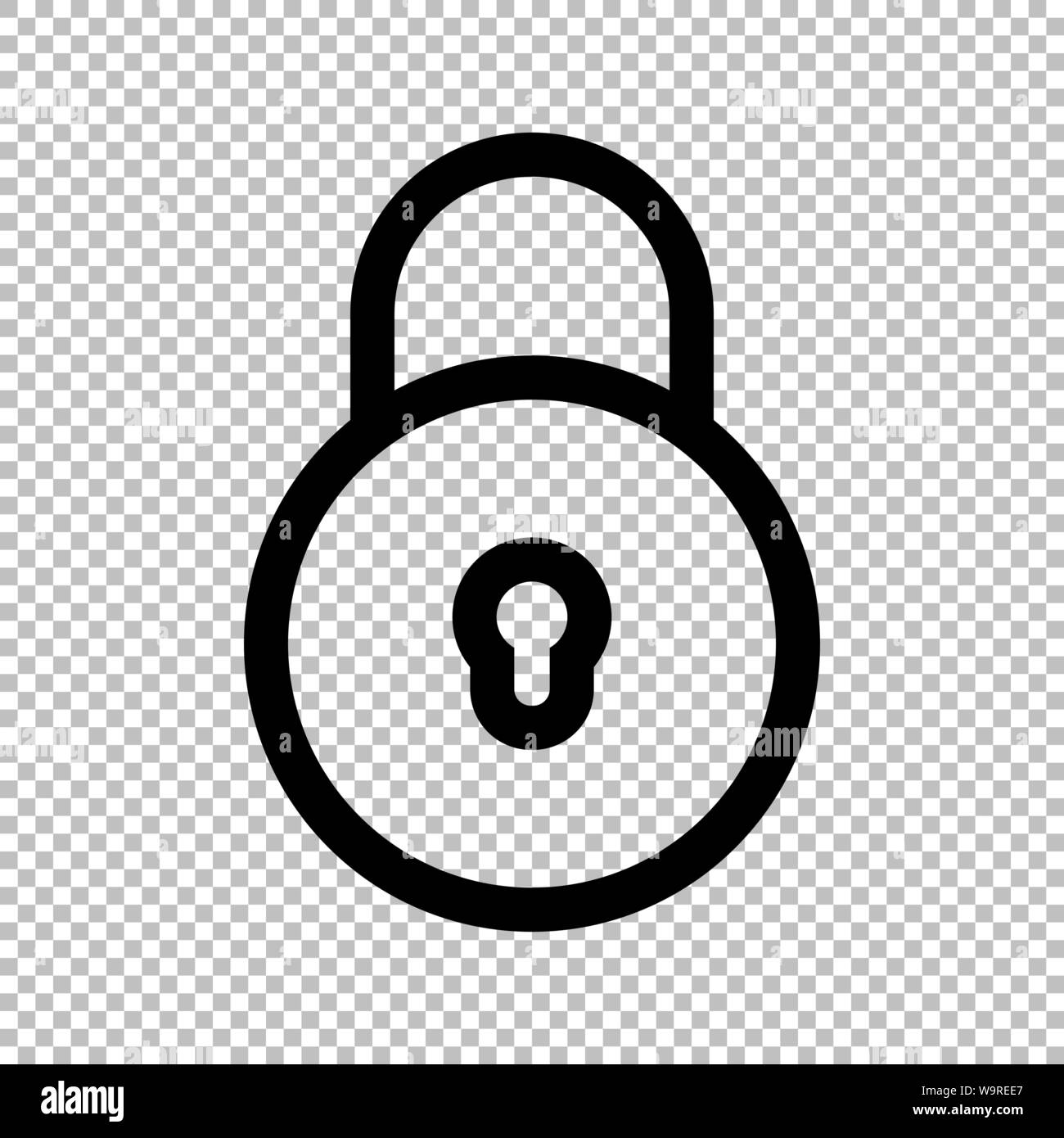 Lock icon flat style isolated on transparent background, Security ...