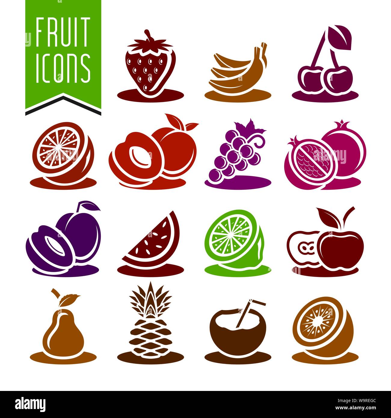 Ready design vector fruit icon set Stock Vector Image & Art - Alamy