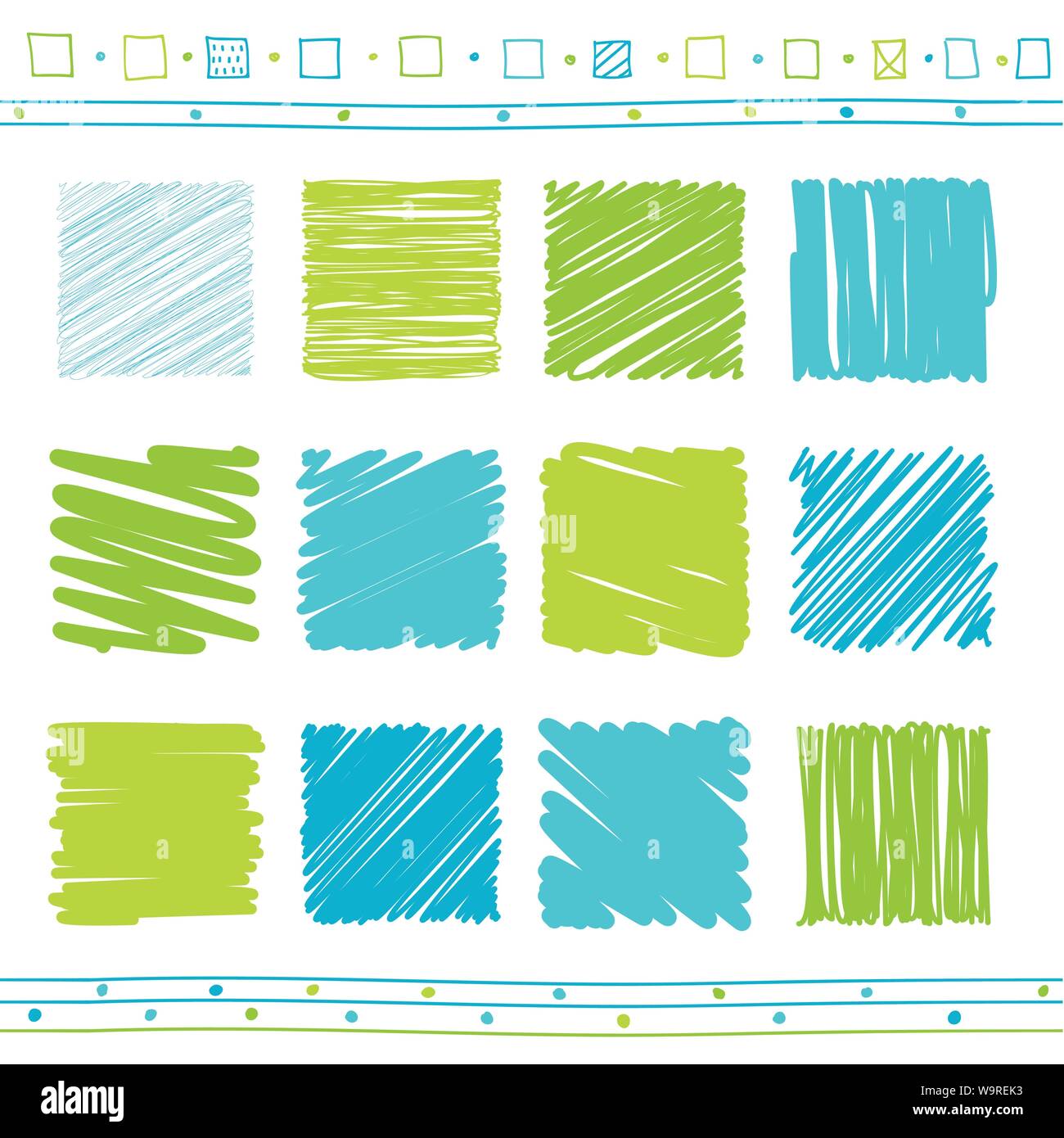 Vector collection of retro scribbled lines with hand drawn style of ...