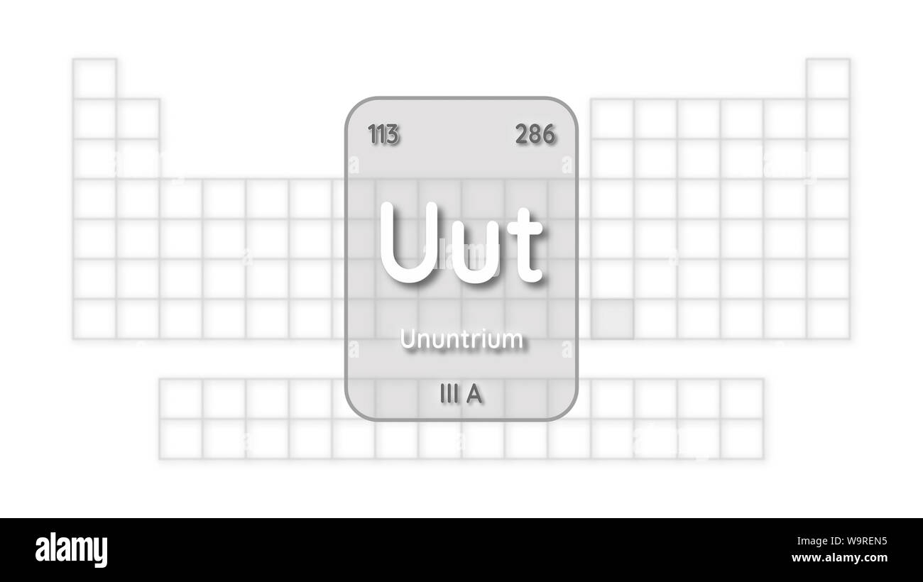 Ununtrium chemical element atomic data and symbol - table of elements Stock Photo - Alamy