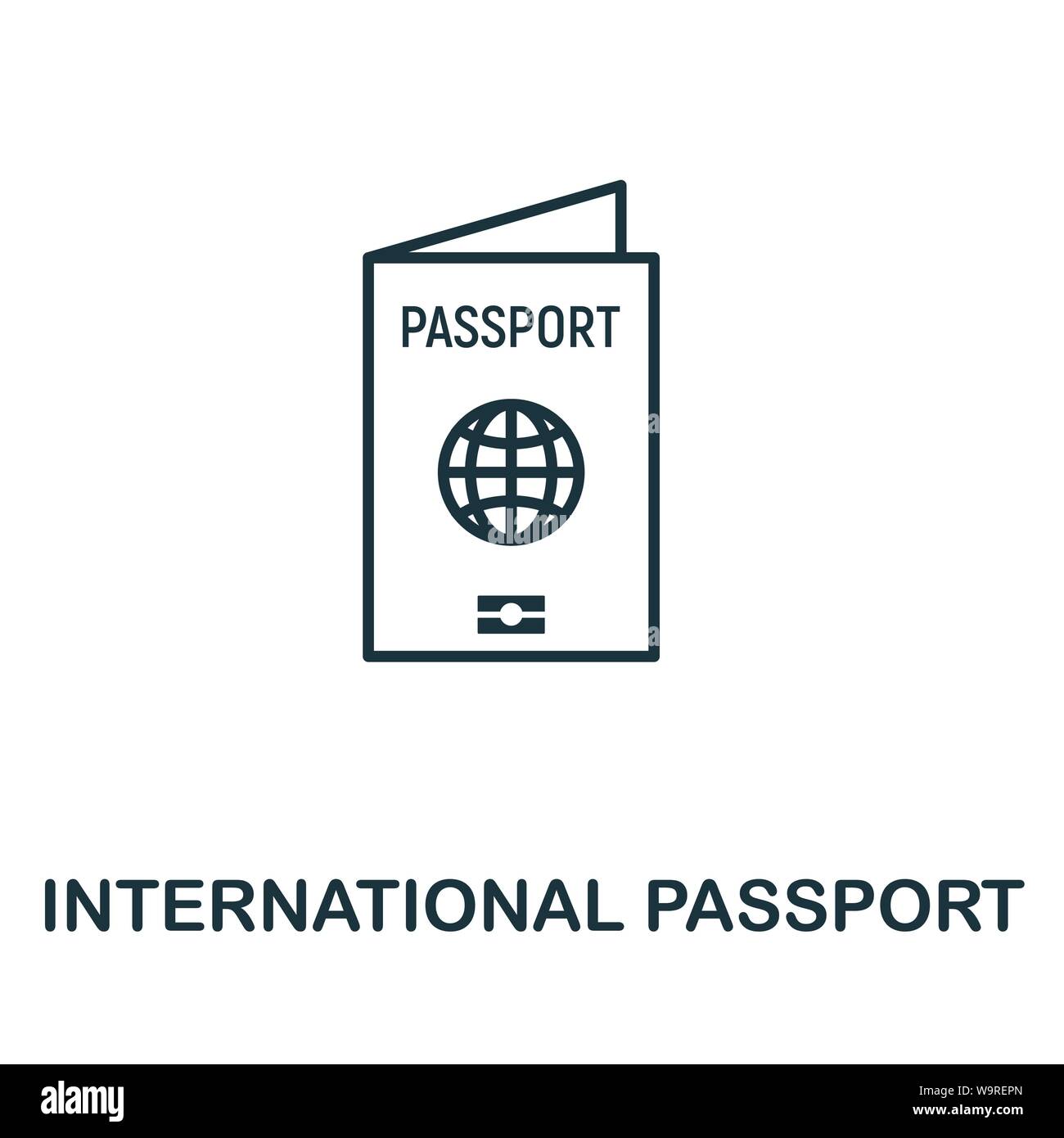 International Passport outline icon. Thin line concept element from ...
