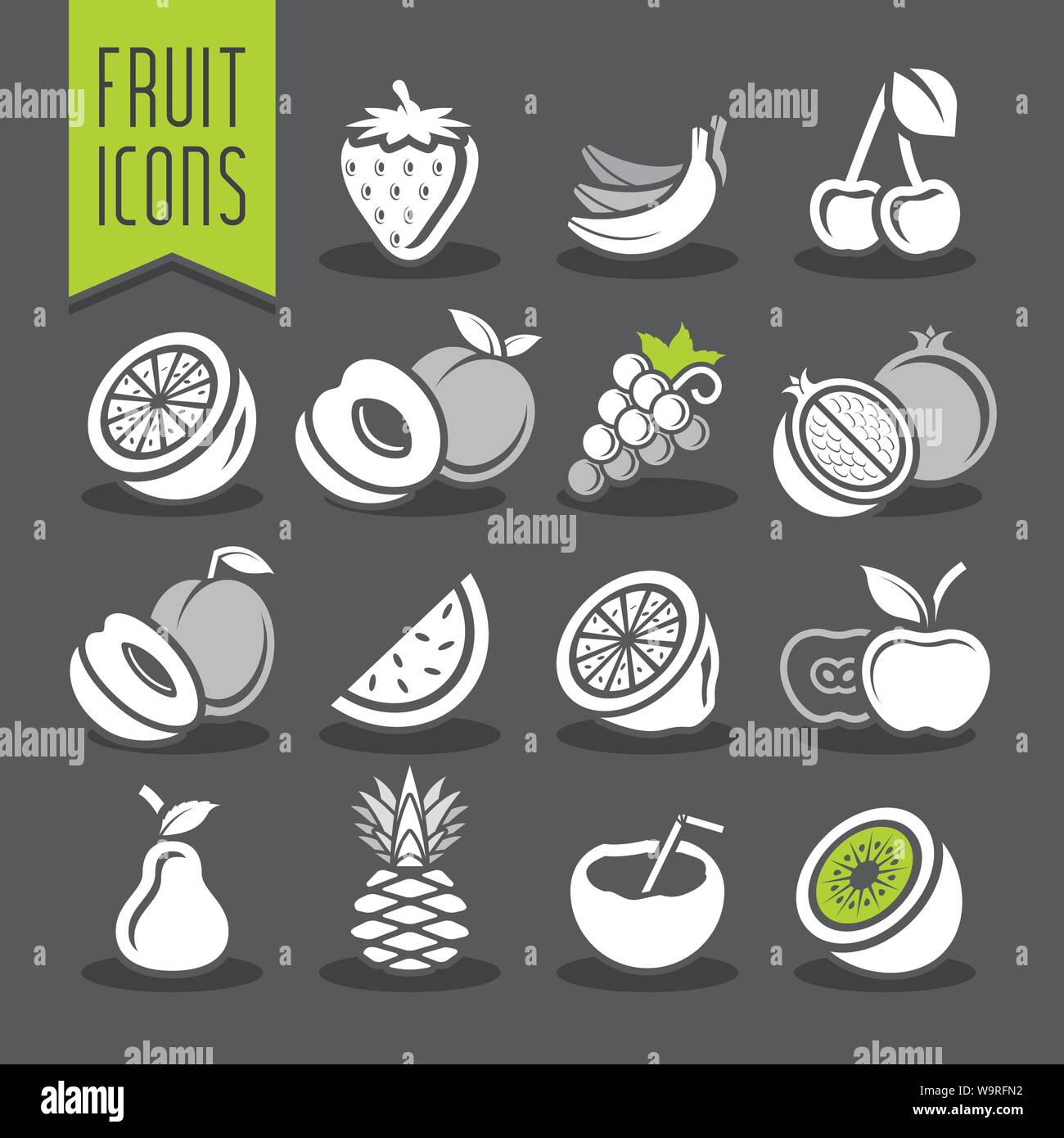 Ready design vector fruit icon set Stock Vector Image & Art - Alamy