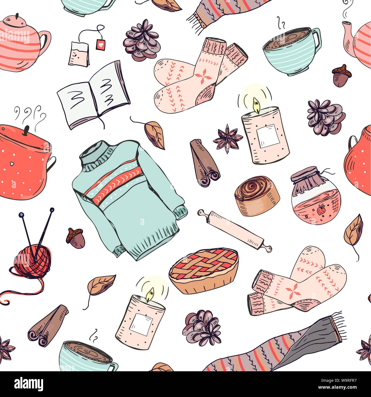 Hygge cozy background Stock Vector Images - Alamy