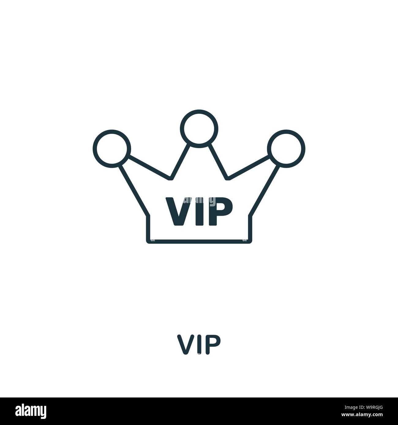 Vip outline icon. Thin line concept element from tourism icons ...