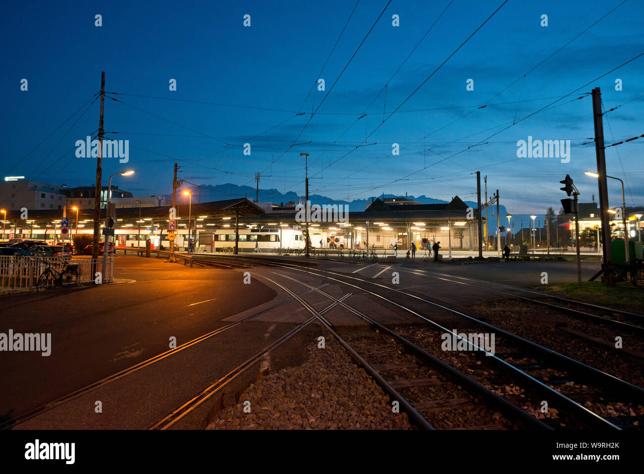 Switzerland, Vaud, Waadt, Vevey, ville, Stadt, city, gare, Bahnhof ...