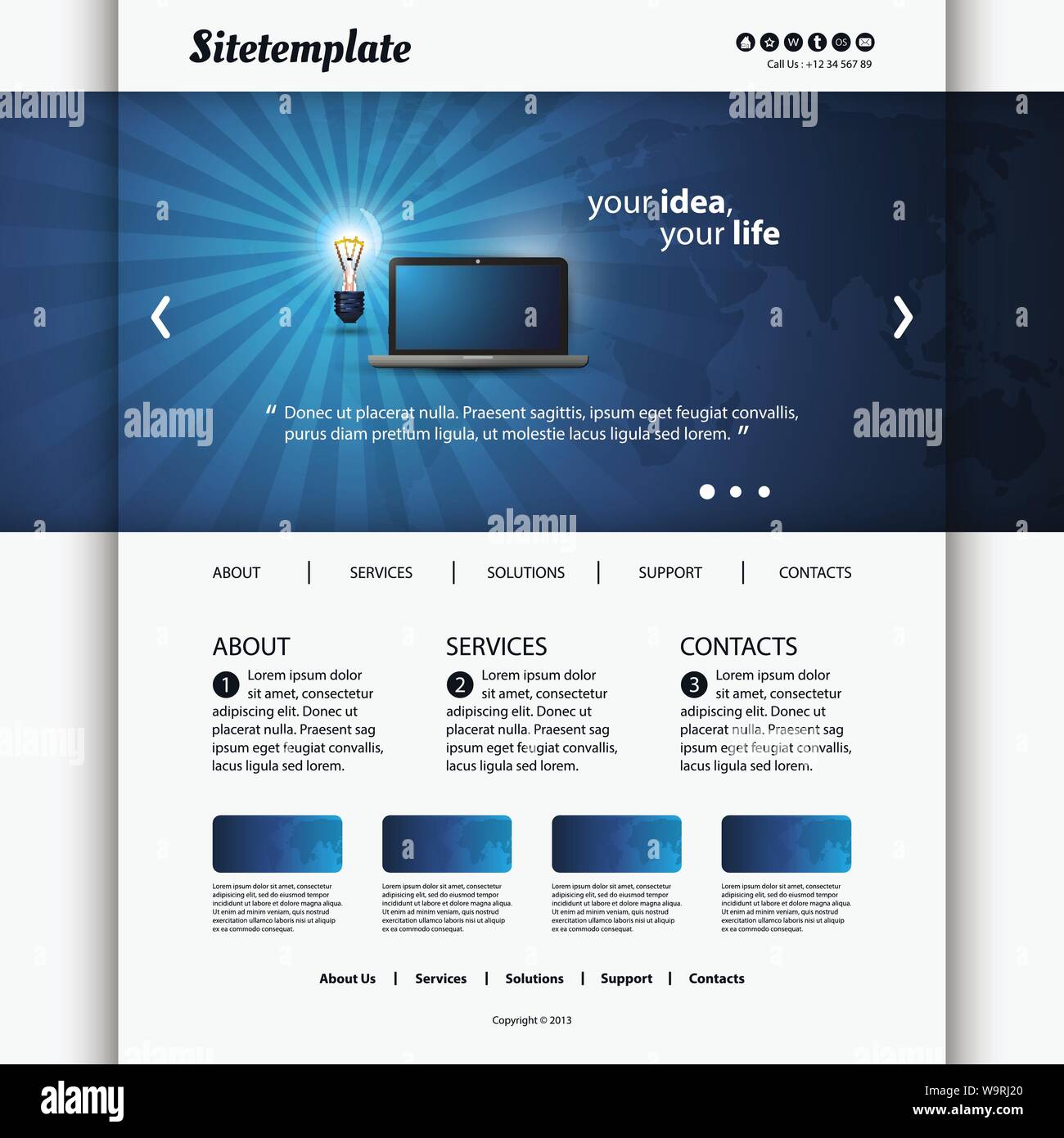 Abstract Blue Modern Business or Technology Website Design Template ...