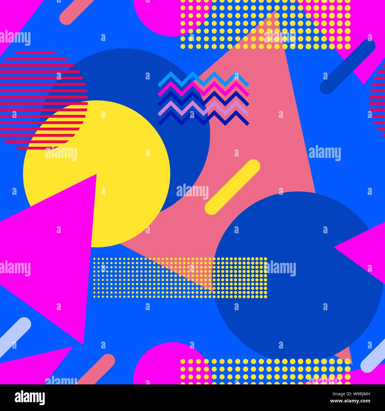 Memphis seamless pattern. Geometric elements memphis in the style of ...