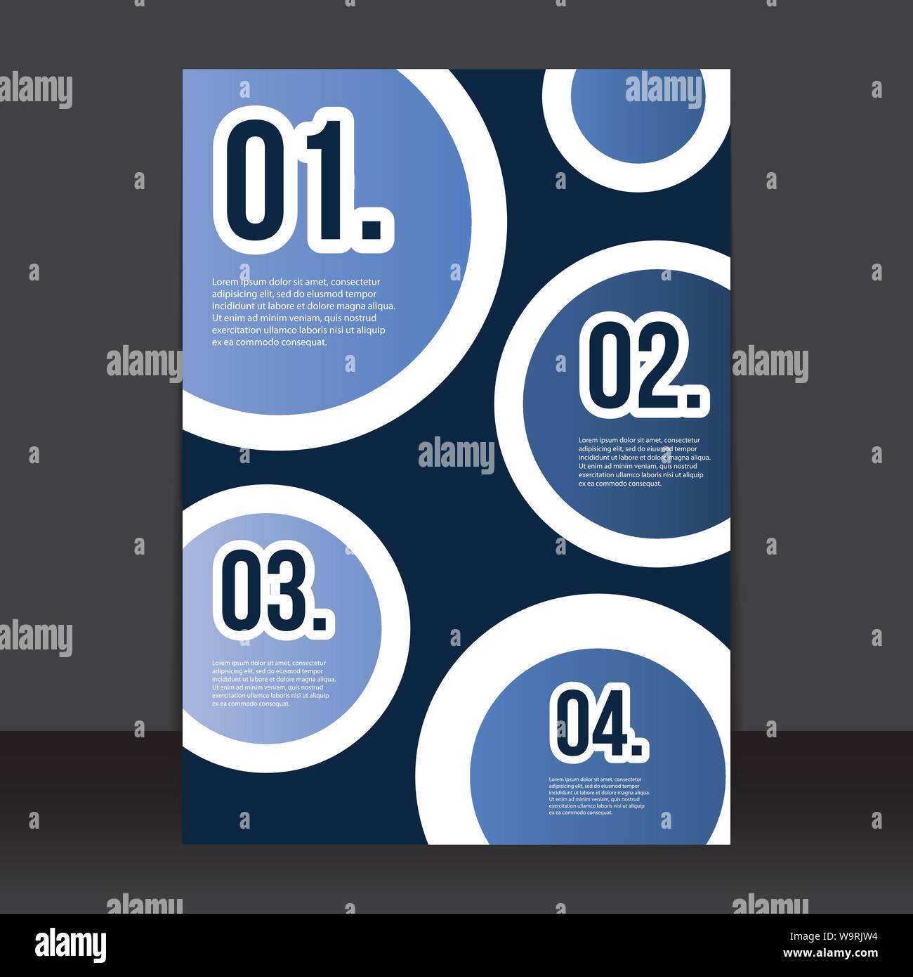 Abstract Blue Flyer or Cover Design with Numbered Rings - Illustration ...