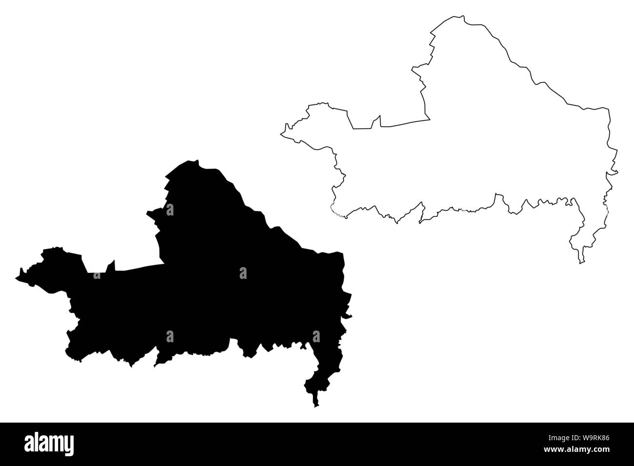 Gyor-Moson-Sopron County (Hungary, Hungarian counties) map vector ...